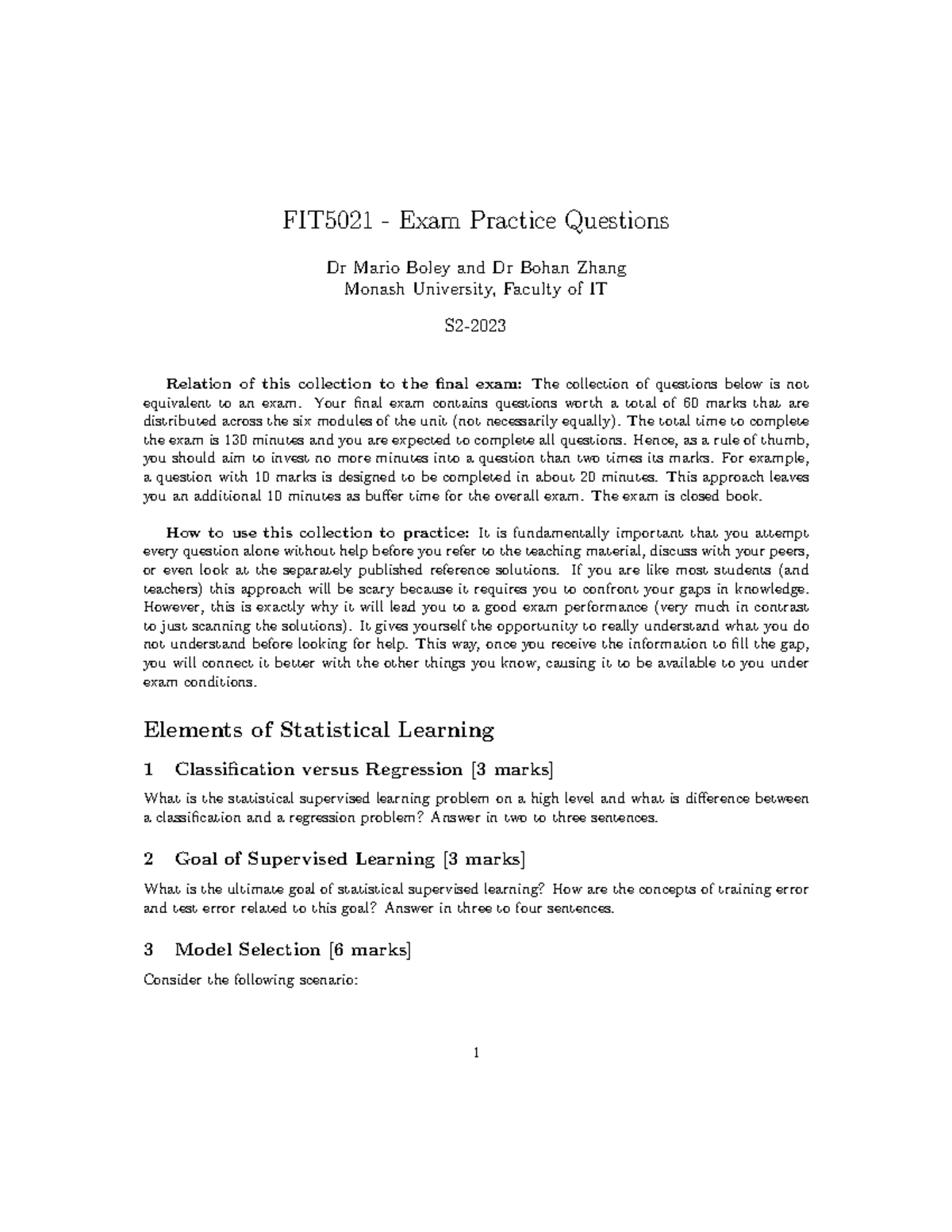 FIT5021 S2 2023 Exam Practice Questions & Study Guide - Studocu