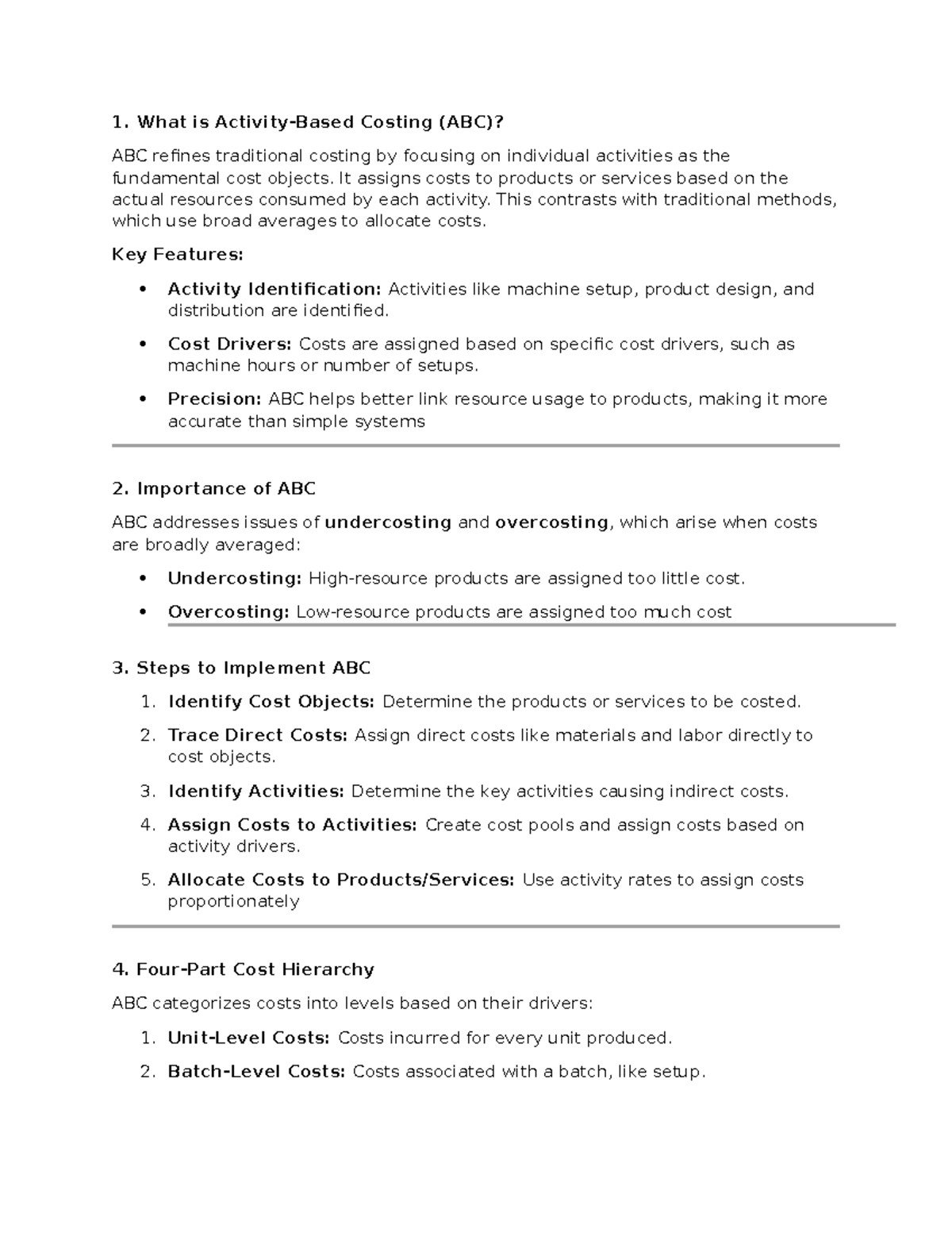 Overview of ABC costing - 1. What is Activity-Based Costing (ABC)? ABC ...