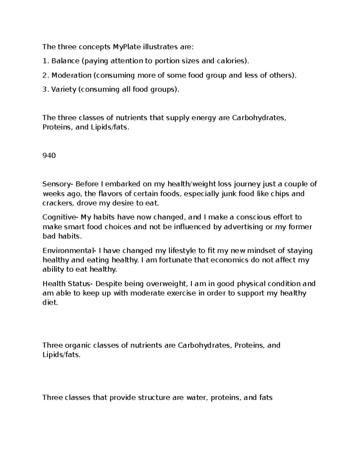 MyPlate Concepts: Balance, Moderation, and Variety Explained - Studocu