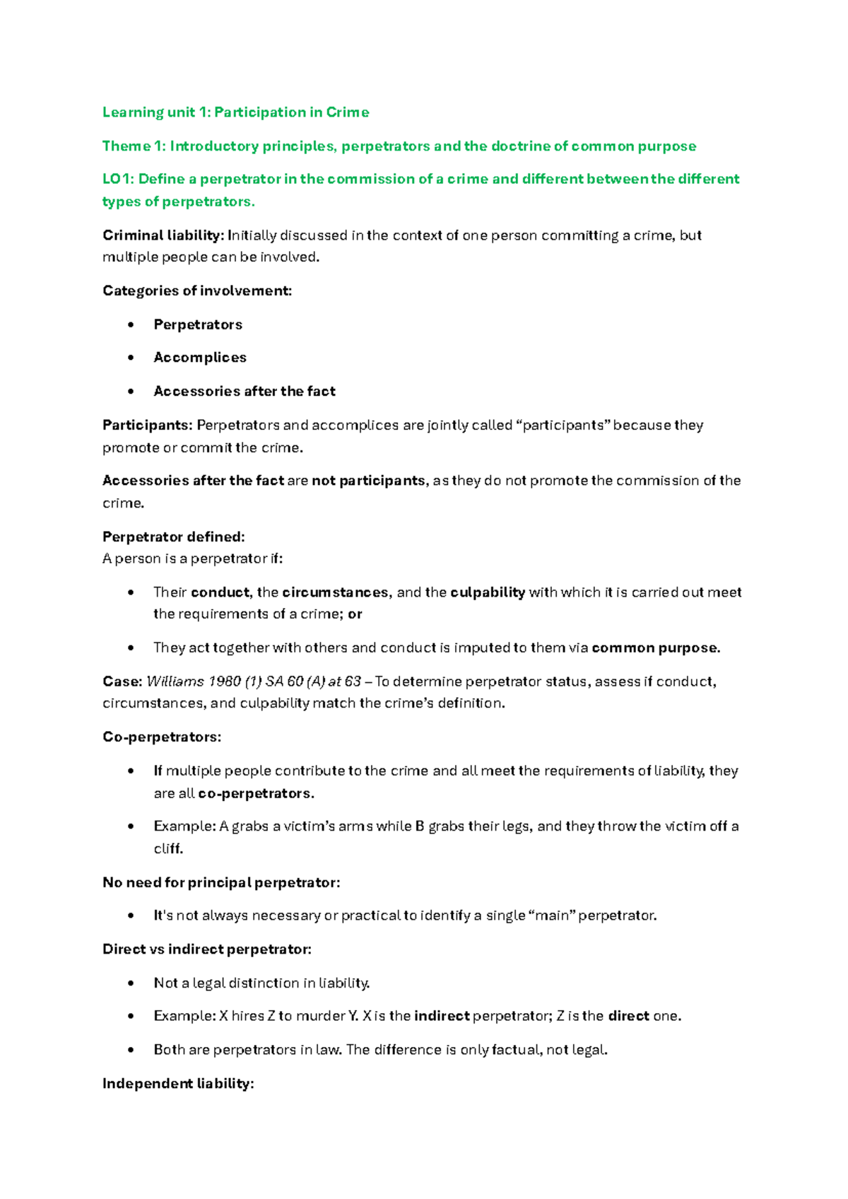Learning Unit 1-2: Criminal Participation and Incomplete Crimes ...