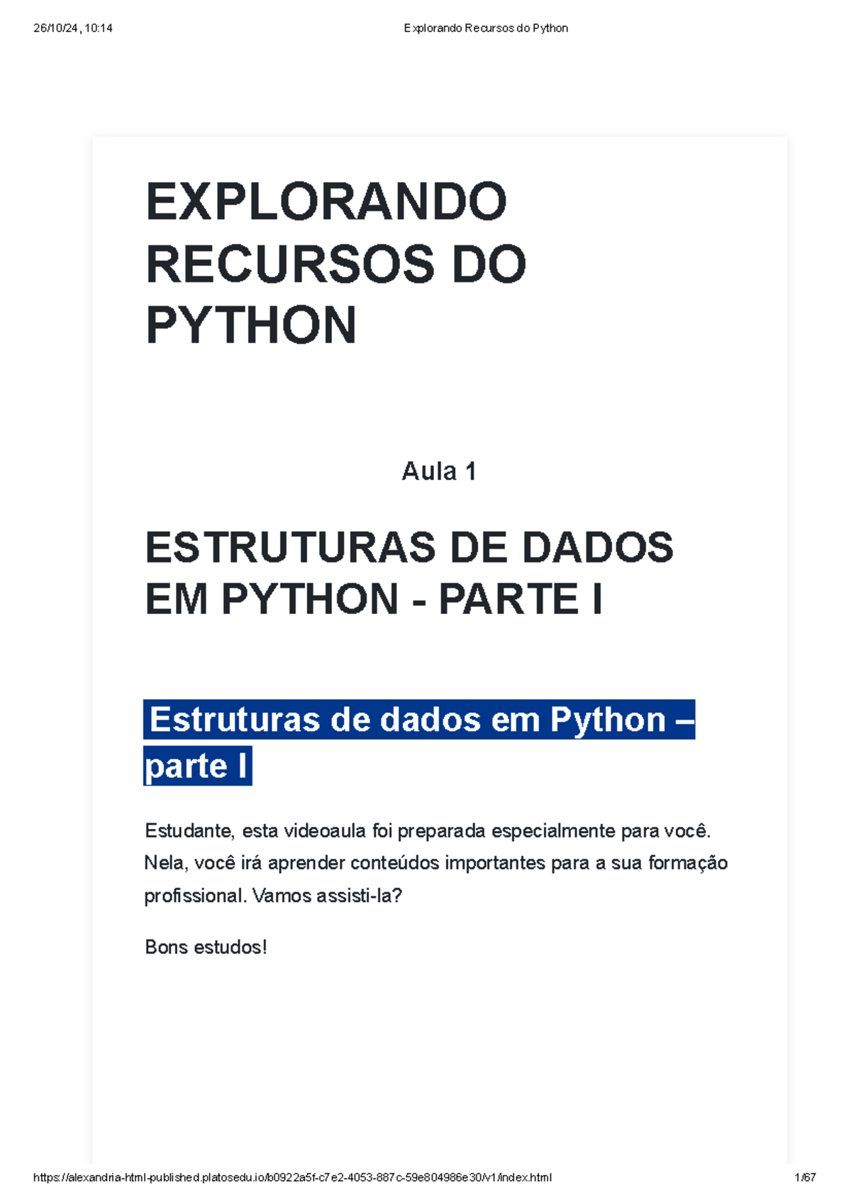 Explorando Recursos do Python - EXPLORANDO RECURSOS DO PYTHON Aula 1 ...