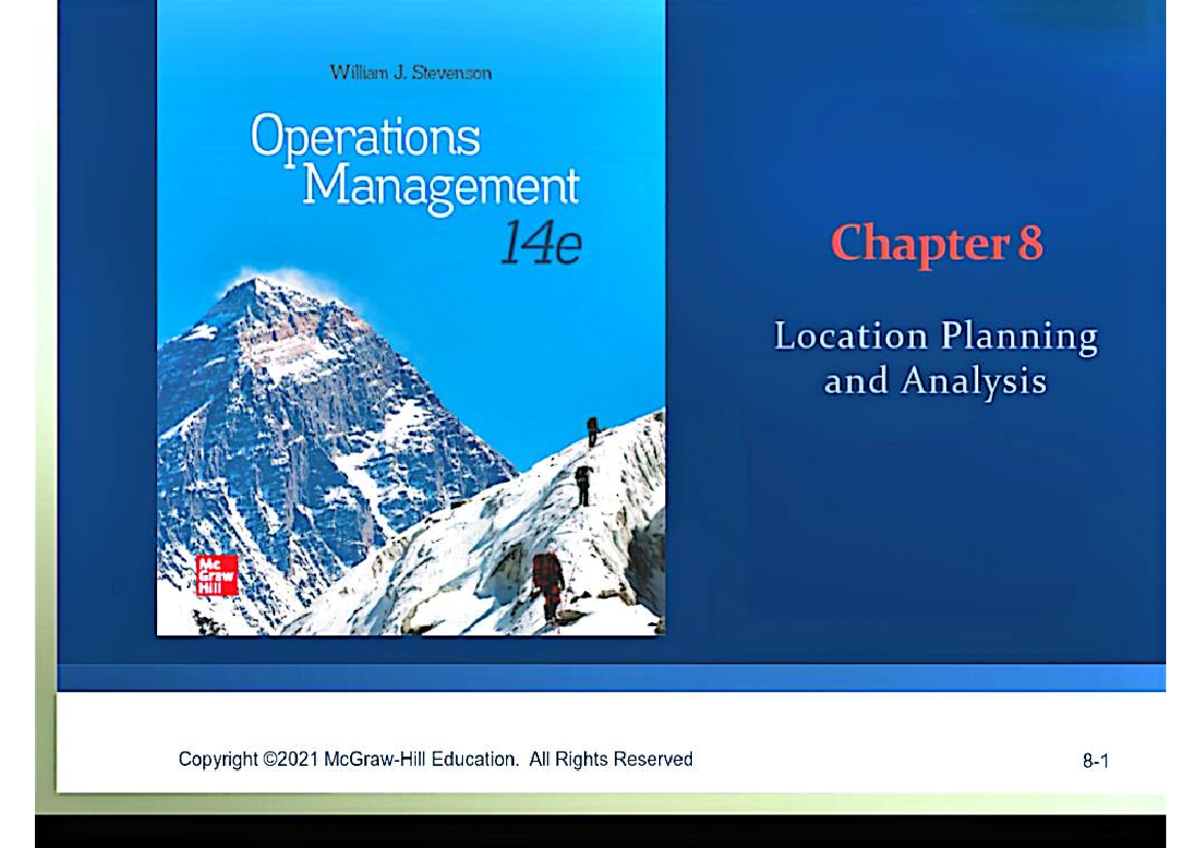 MGT4 C7 - Operations Management 14e: Chapter 8 Location Planning - Studocu