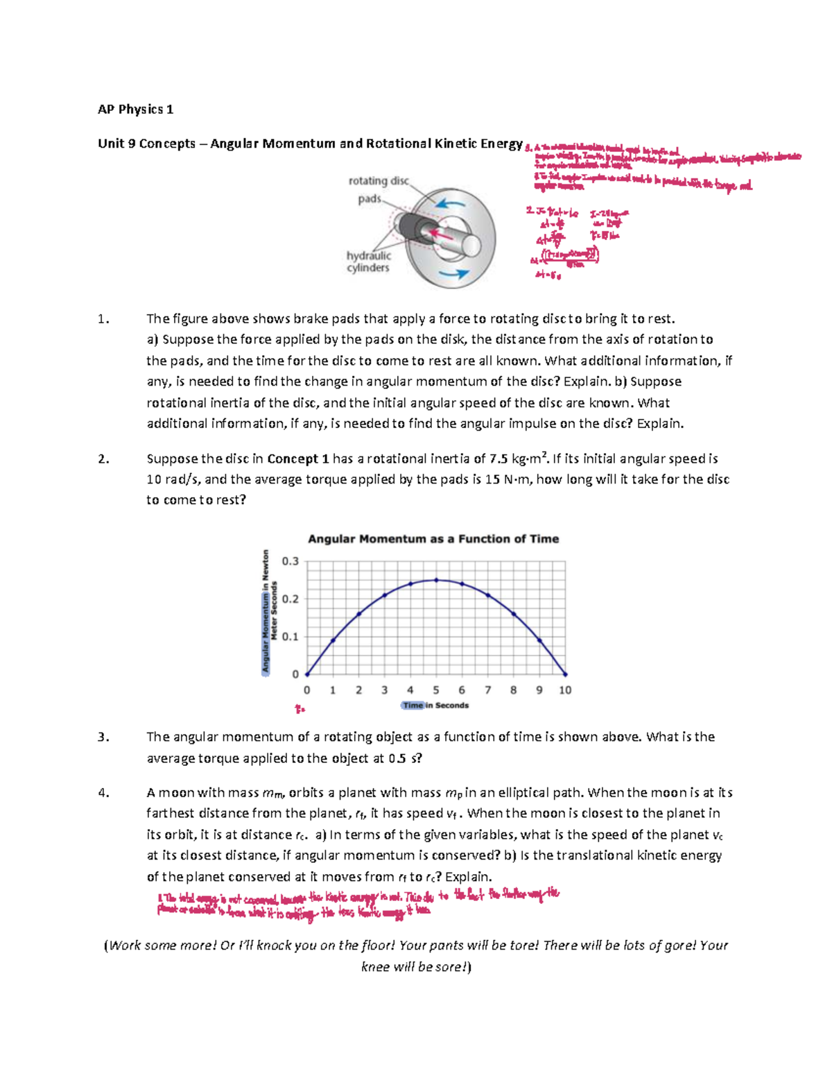 AP Physics 1 Unit 9: Angular Momentum & Rotational Kinetic Energy ...