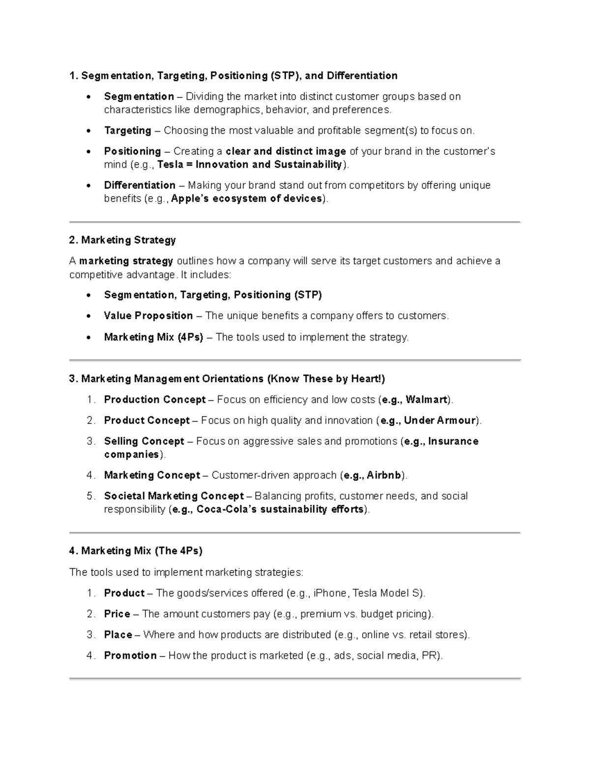 MKT Midterm Study Guide: Key Concepts and Frameworks Explained - Studocu