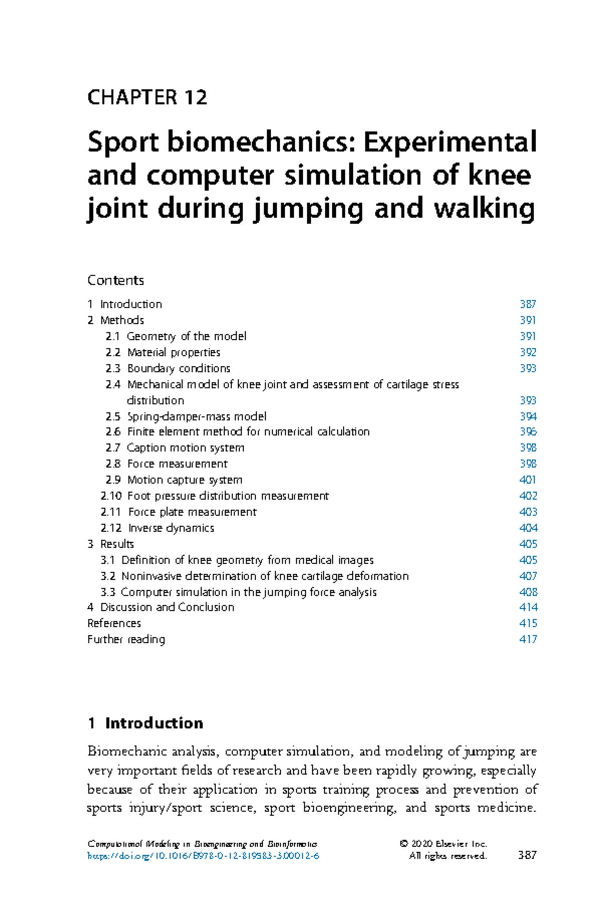 CHAPTER 12 Sport Biomechanics: Knee Joint Simulation in Jumping ...