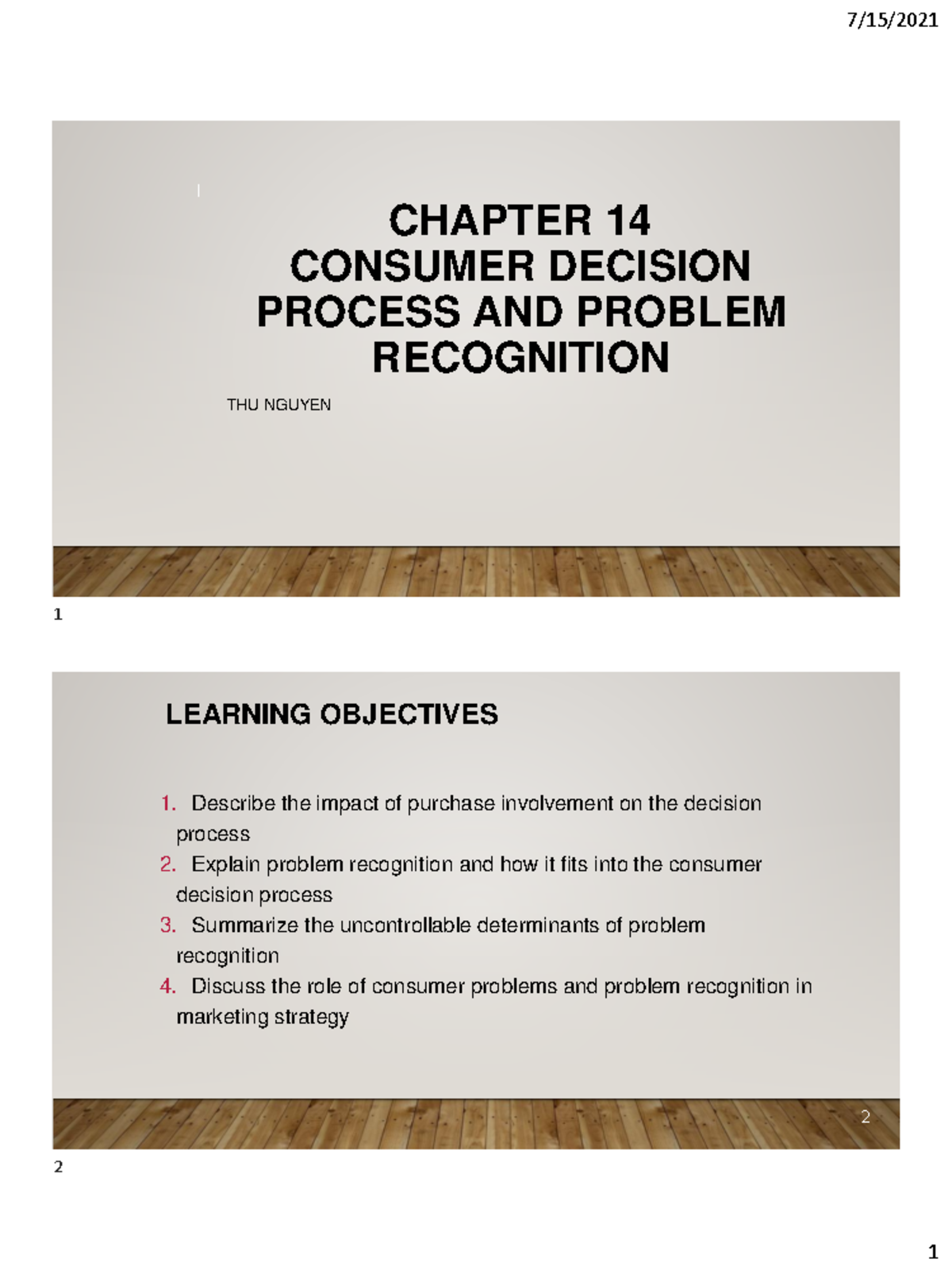 Chapter-14 - Notes - CHAPTER 14 CONSUMER DECISION PROCESS AND PROBLEM ...
