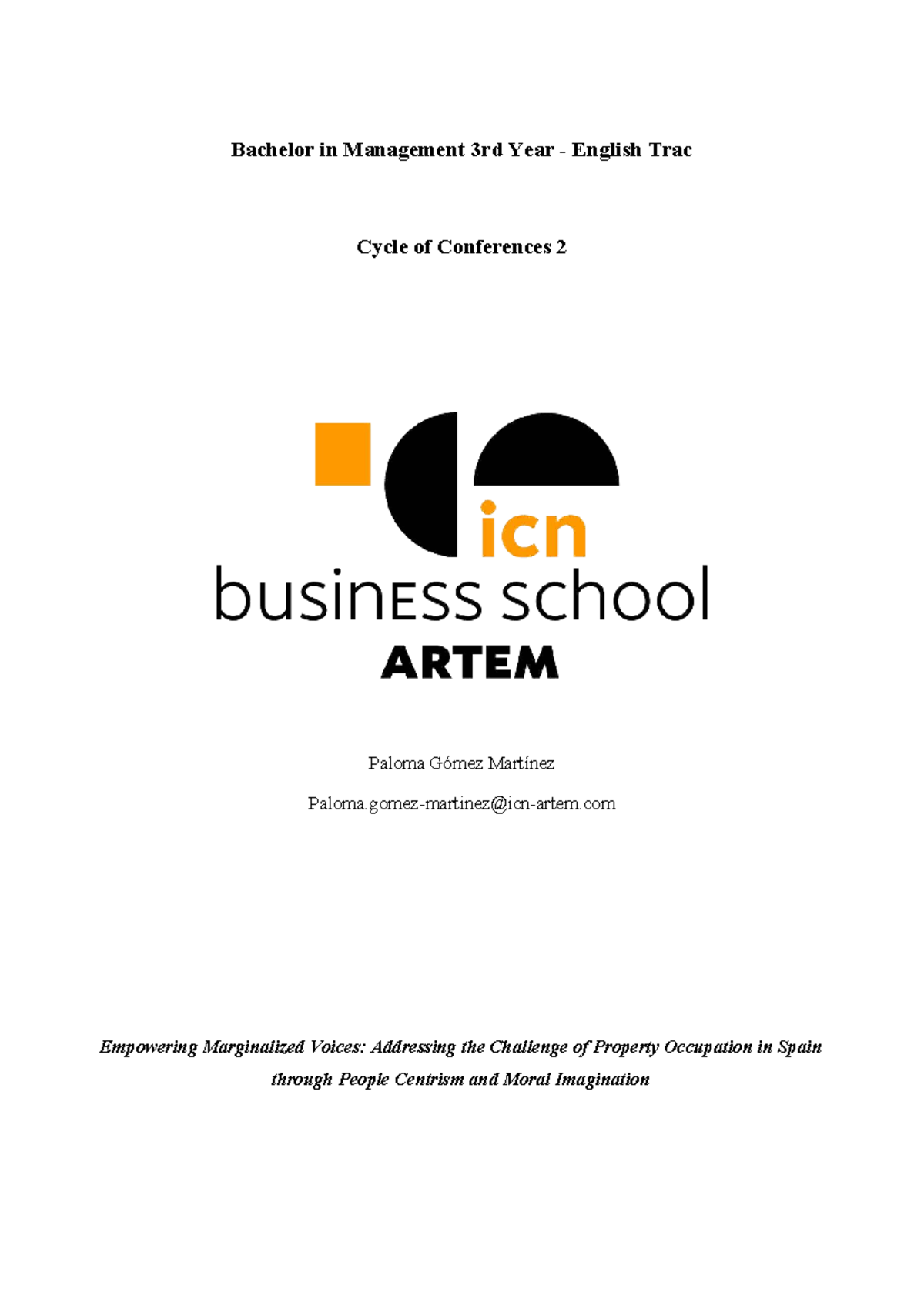 Bachelor in Management 3rd Year: Empowering Marginalized Voices on ...