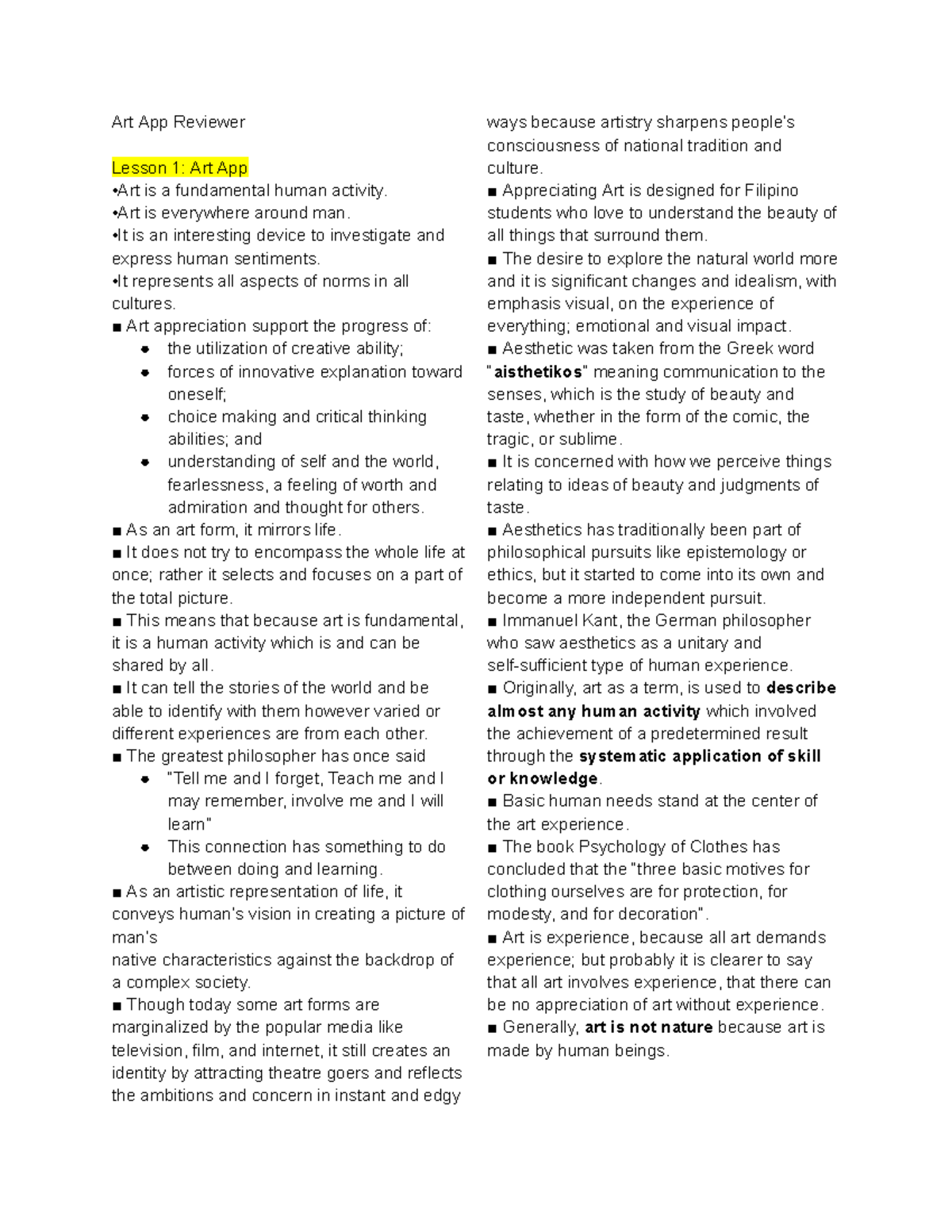 Art App Reviewer: Lesson 1 - Understanding Art as a Human Activity ...