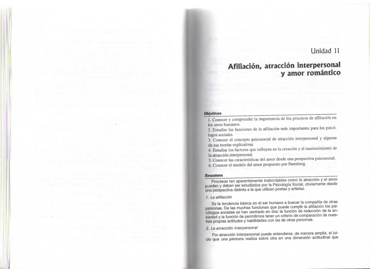 Morales - Unidad 11: Afiliación, Atracción Interpersonal y Amor ...