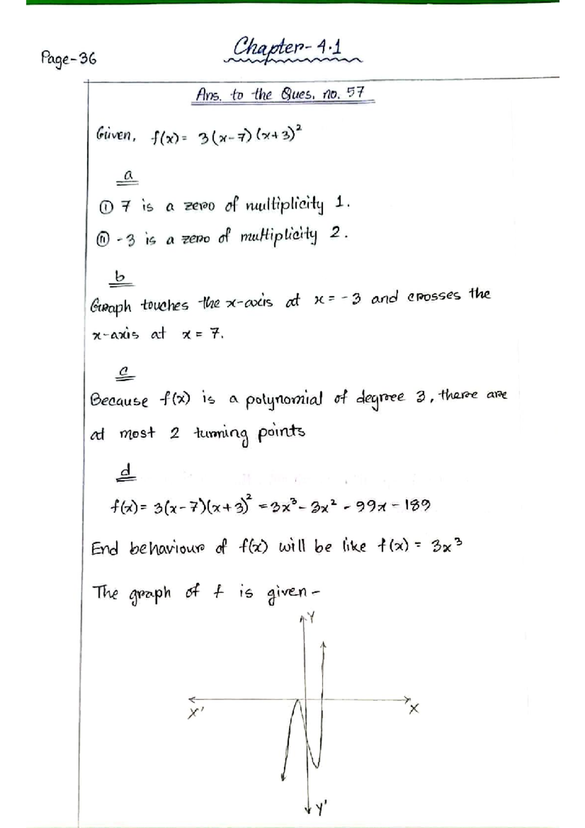 Ch-4.1-4.2 Solutions to Polynomial Questions - Precalculus (M. Sullivan ...