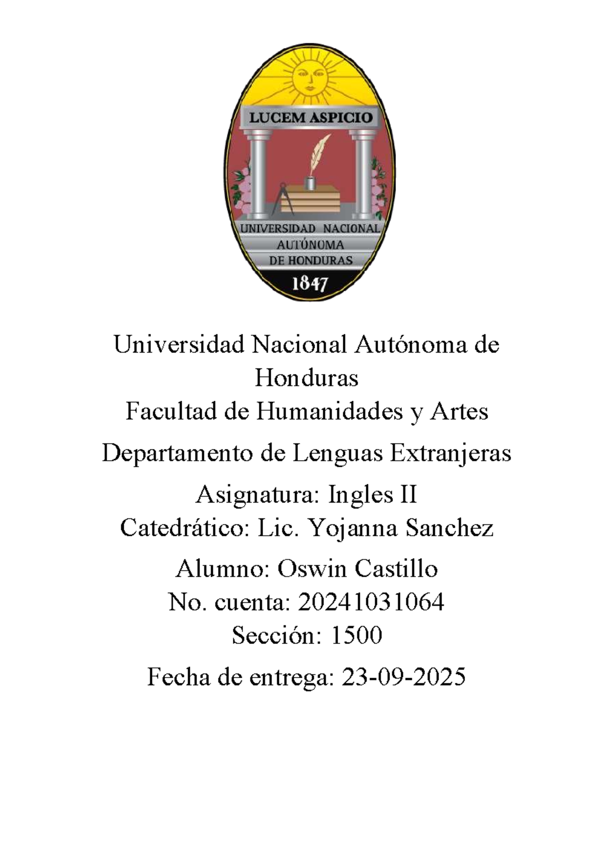 Ingles II: Verb to Be Exercises by Oswin Castillo - Studocu