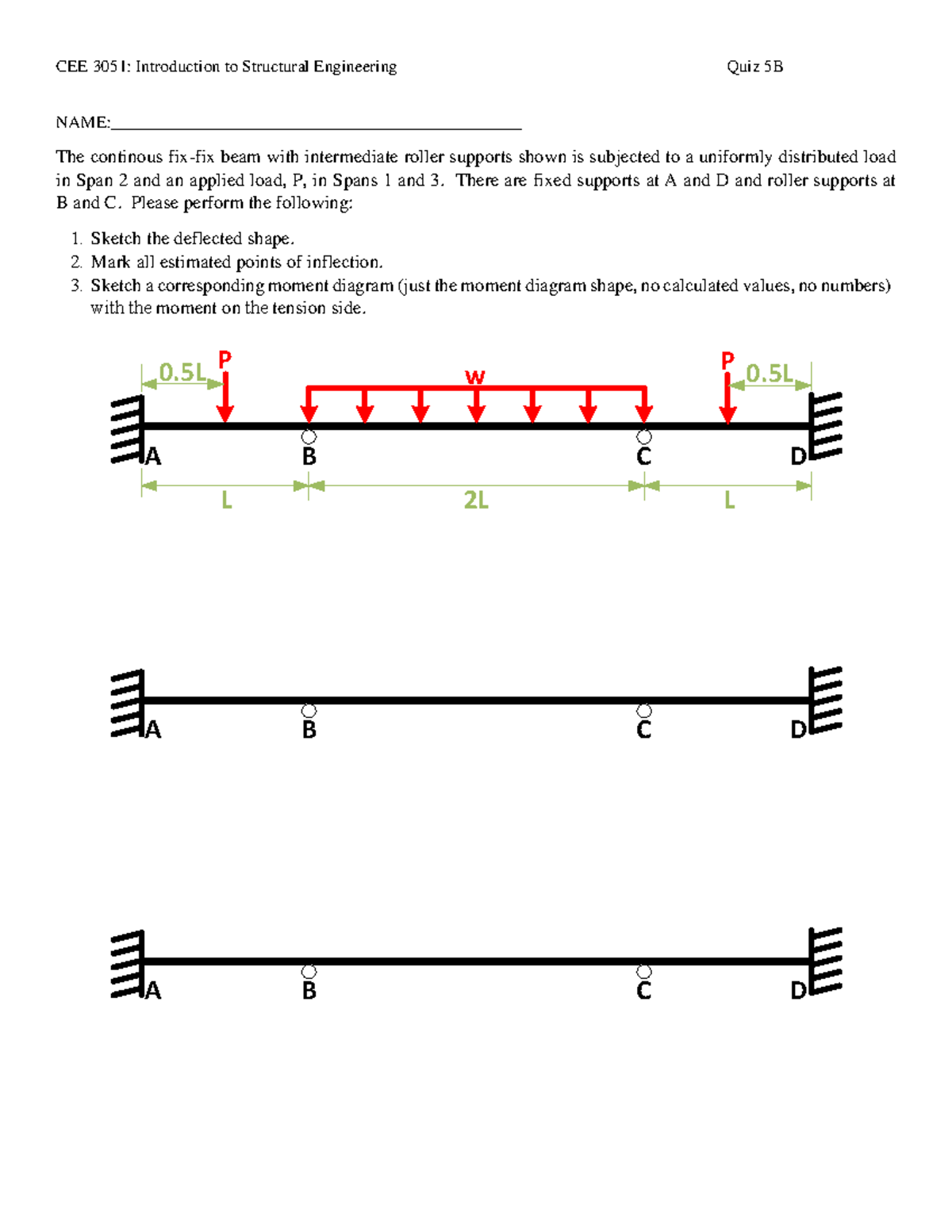 Practice Quiz 5B - Deflected Shape of Continuous Beams in CEE 3051 ...