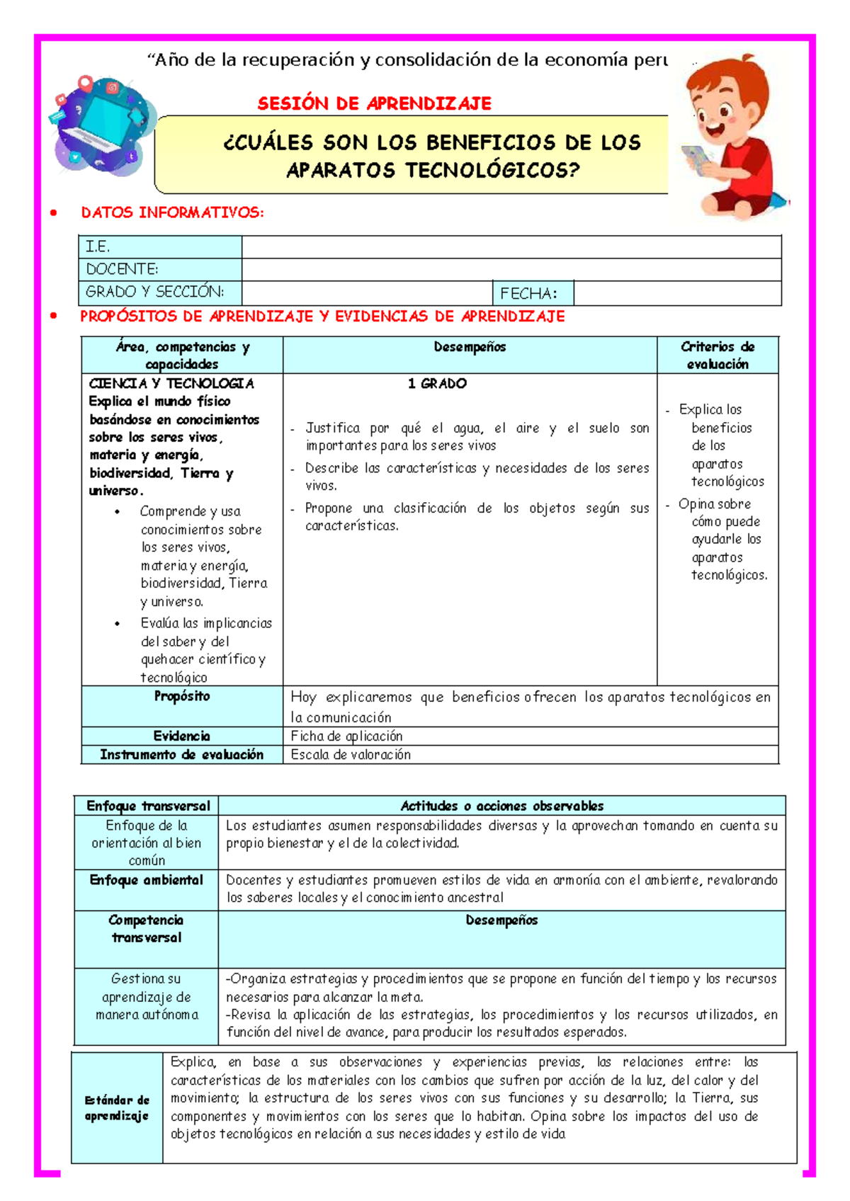 1º U5 S4 Sesión D3 CT: Beneficios de los Aparatos Tecnológicos en la ...