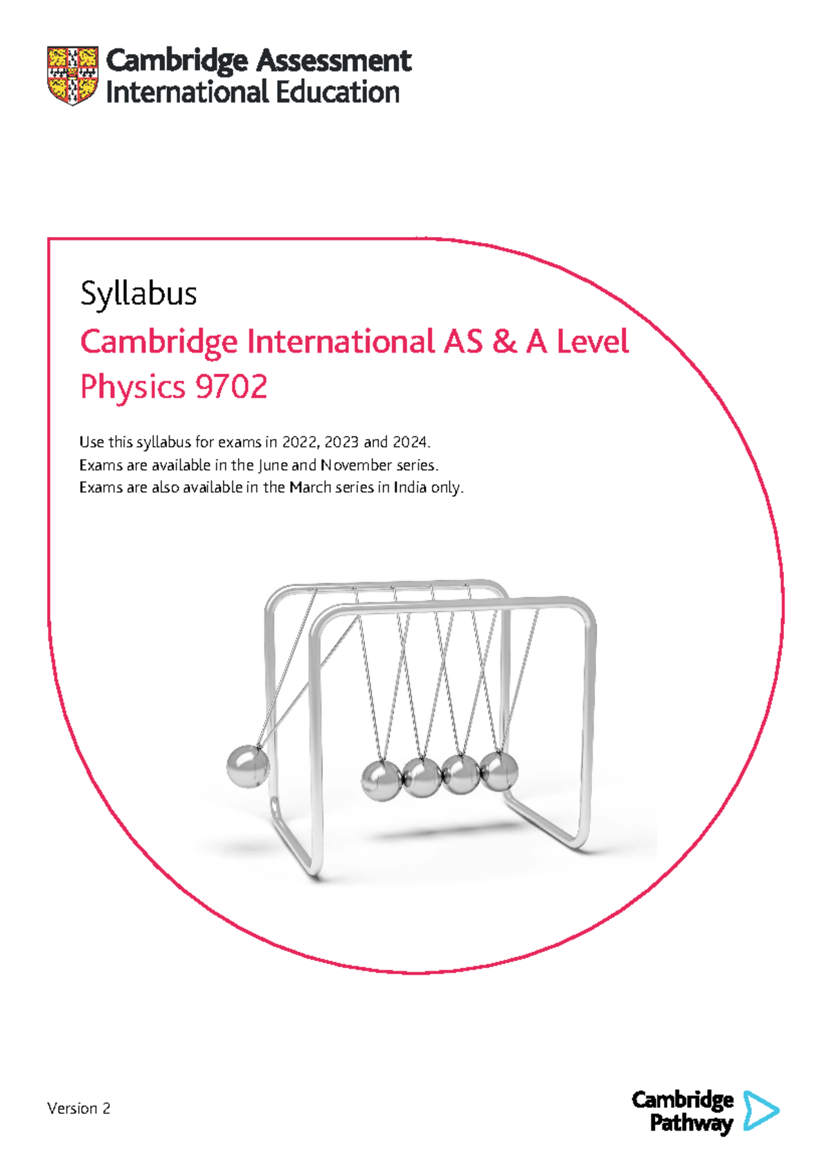 Cambridge International AS & A Level Physics 9702 Syllabus (2022-2024 ...