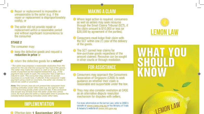 Lemon Law Consumer Rights Claims Process Overview Studocu