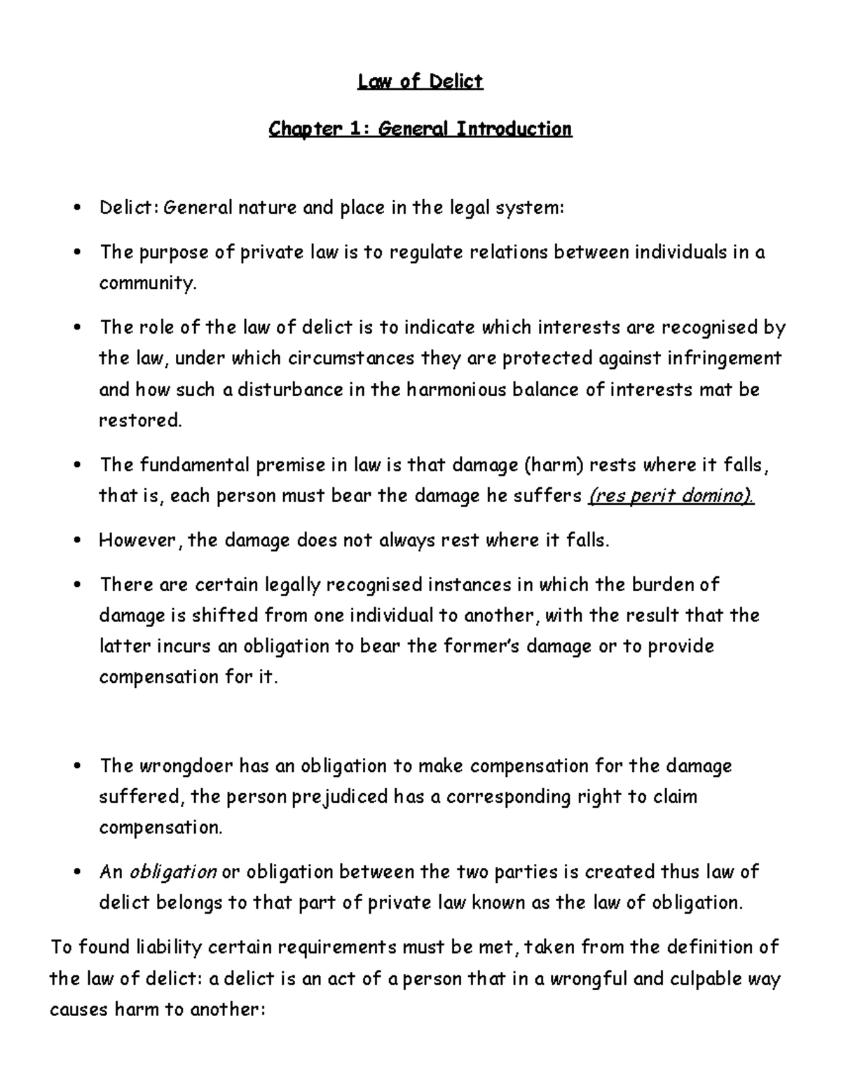 Patrimonial loss - SCHOOL OF LAW DEPARTMENT OF CRIMINAL AND PROCEDURAL ...