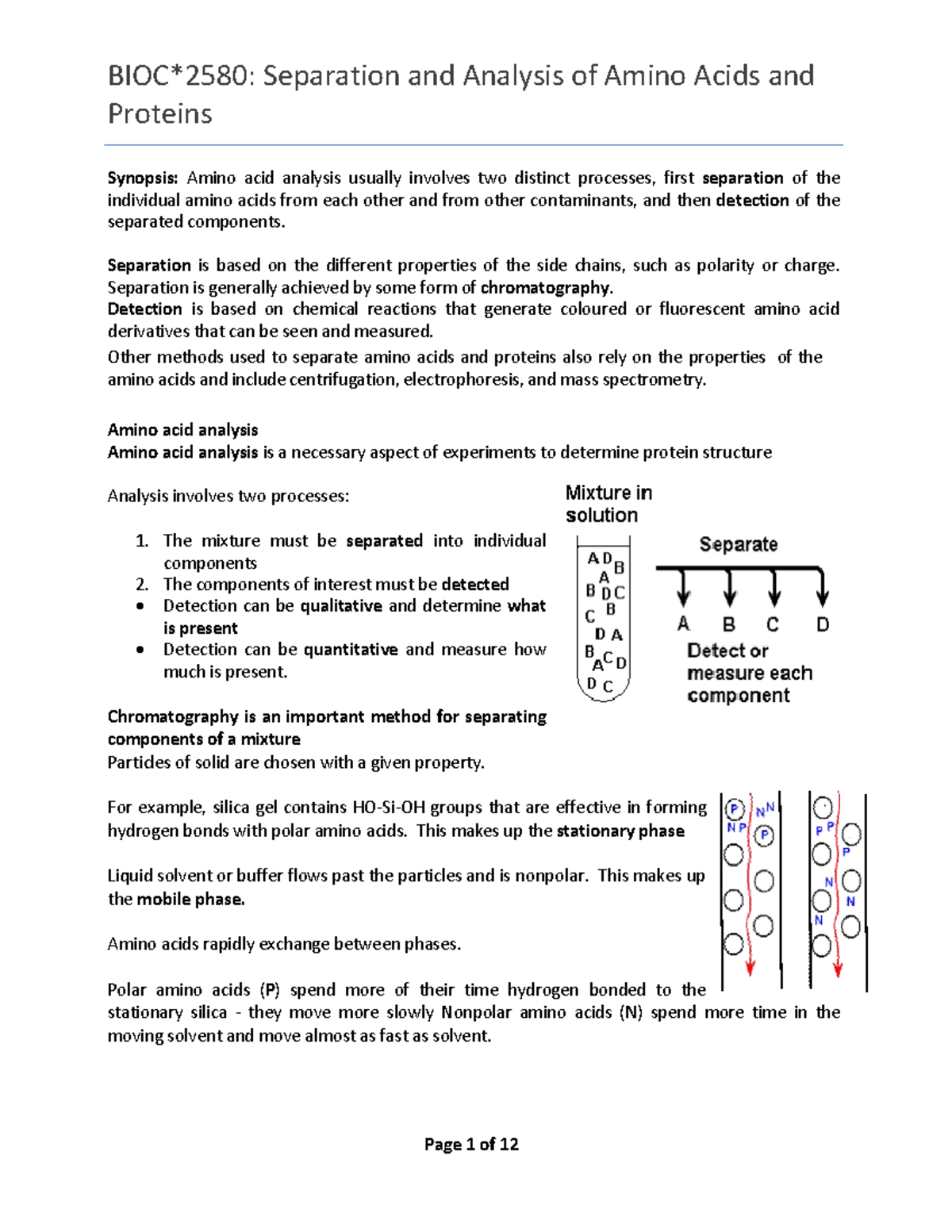 Amino Acid and Protein Analysis (Course Code: 3) - Studocu