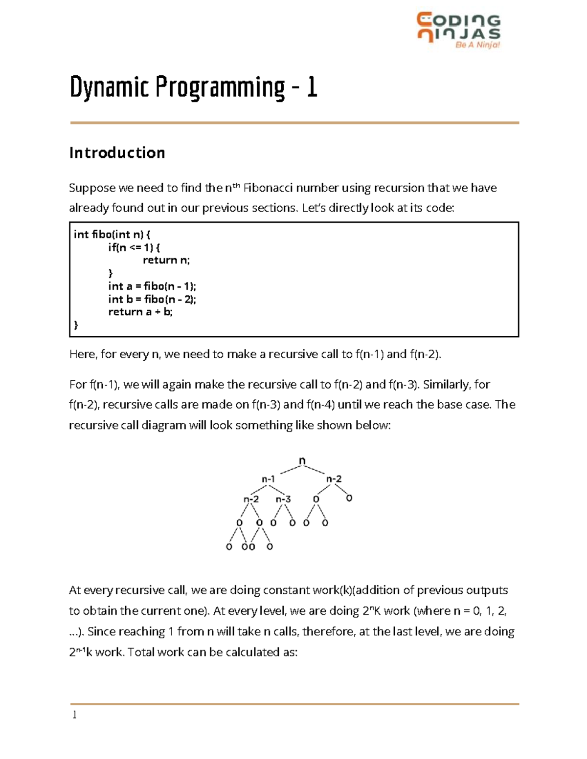 Dynamic Programming 1: Optimizing Fibonacci and Other Problems - Studocu