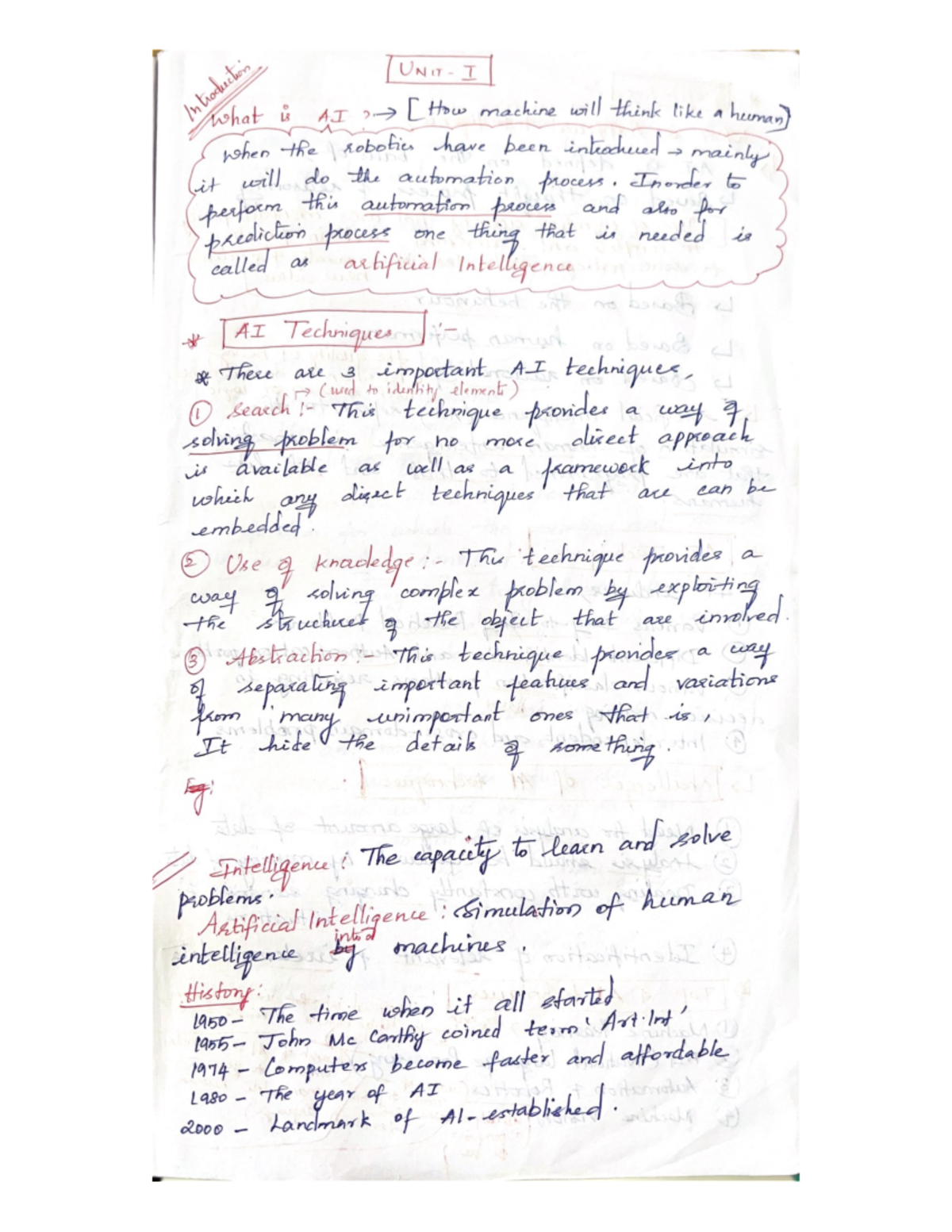 AI Unit 1 - Artificial Intelligence - Studocu
