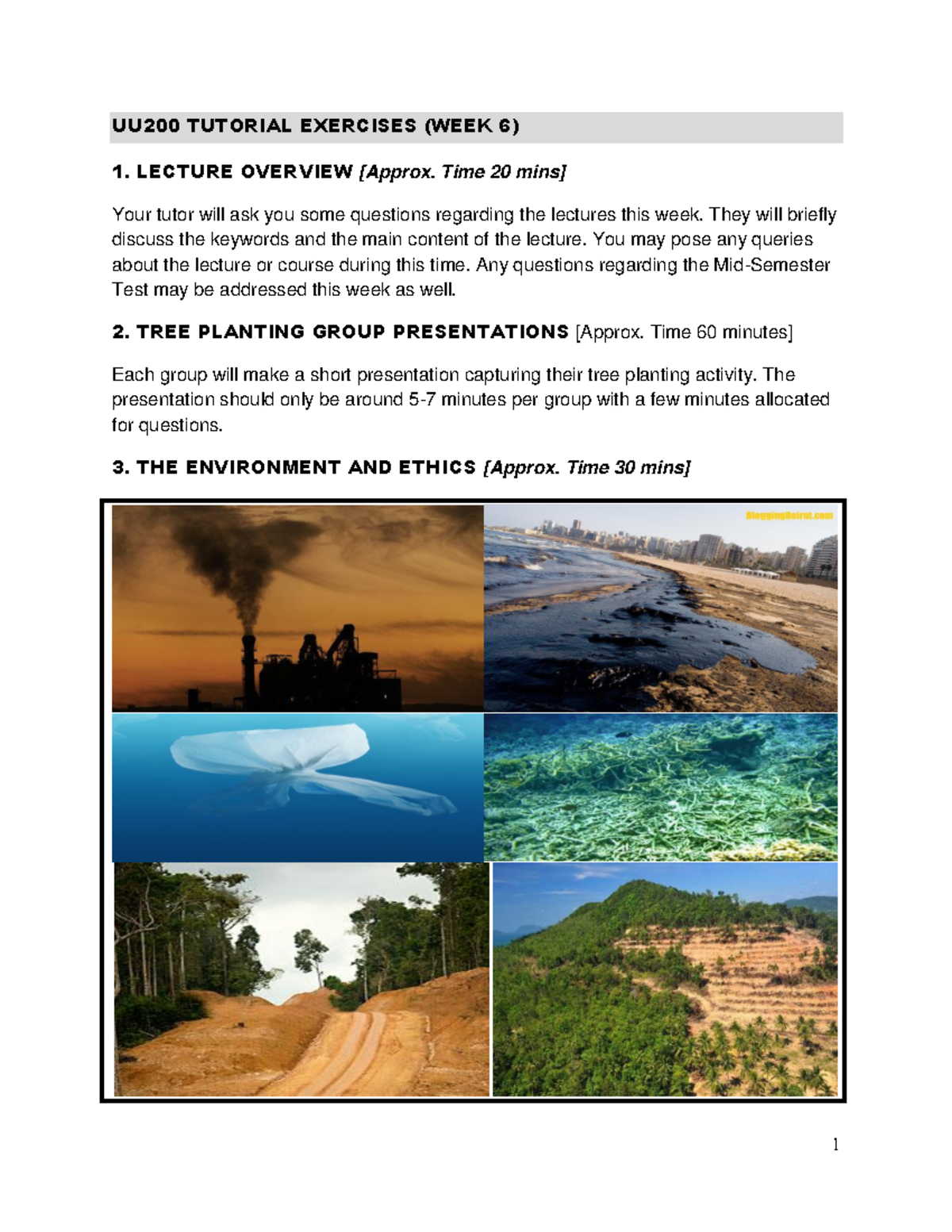 UU200 Week 6 Tutorial Exercises: Lecture Overview & Presentations - Studocu