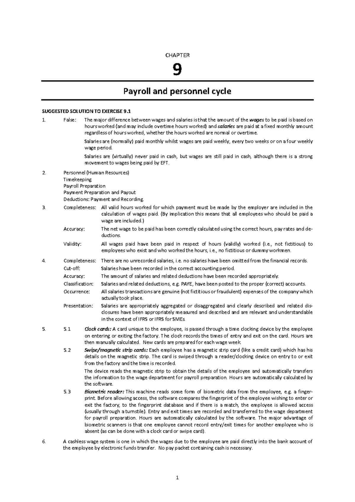 09CHAP09 Solutions - Payroll and Personnel Cycle Practice Exercises ...