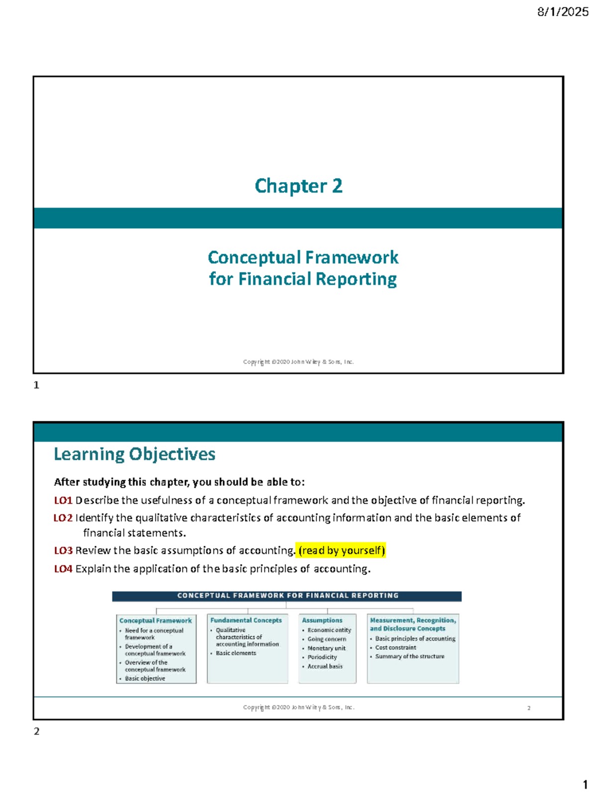 Chapter 2: Conceptual Framework for Financial Reporting (ACC 101) - Studocu