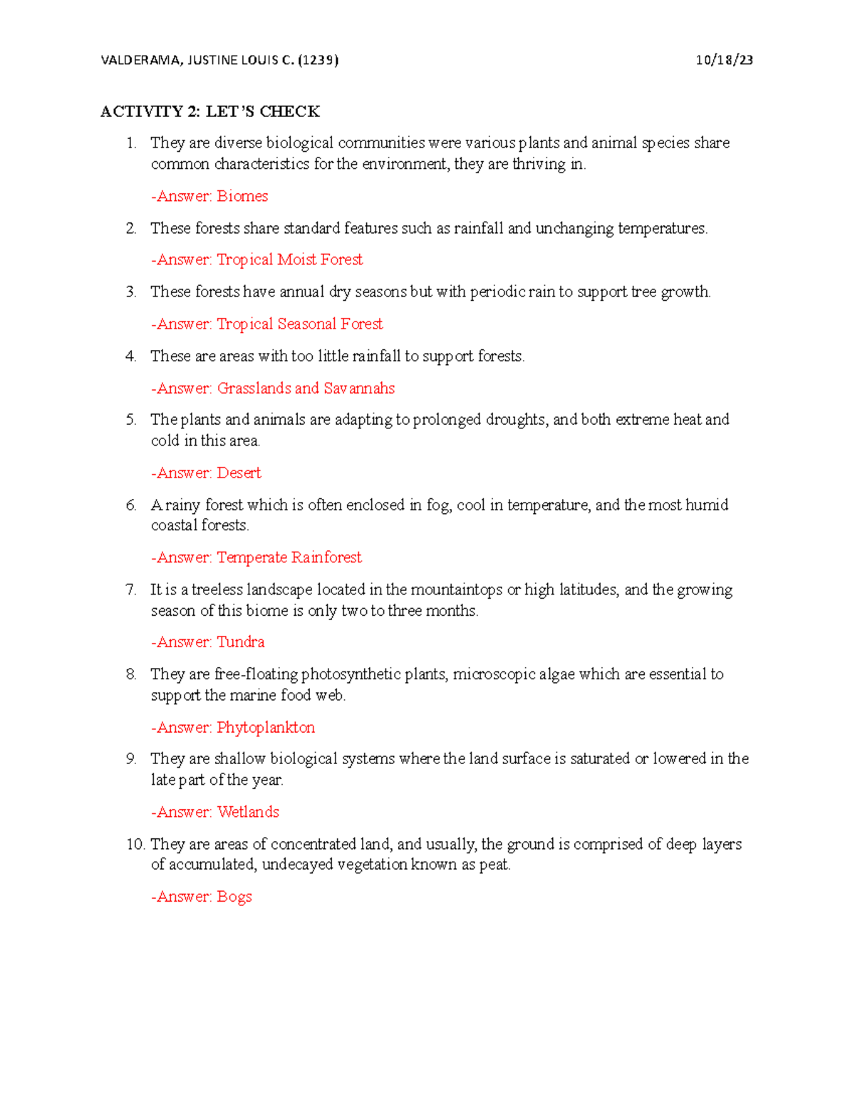 Activity 2 - Environmental Science Insights & Analysis (ENVS 1239 ...