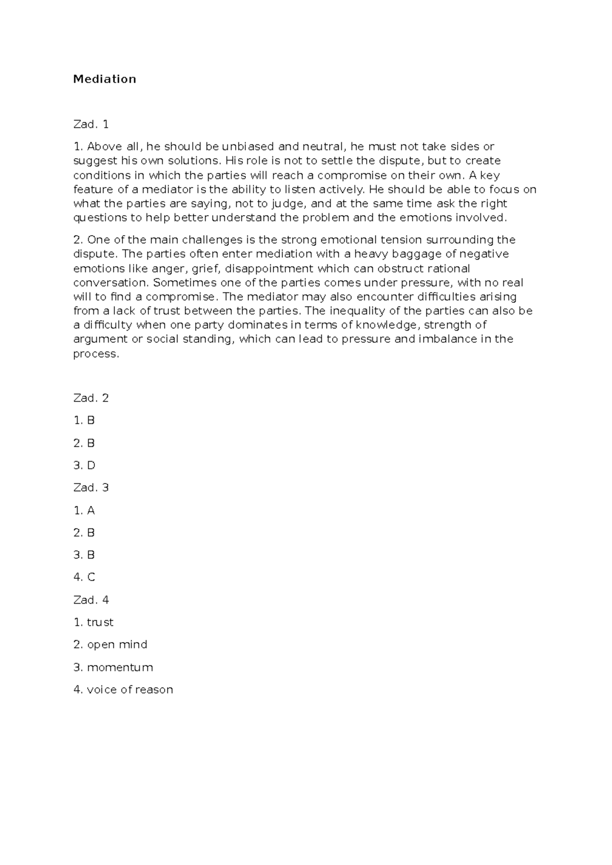 Mediation and International Law Notes (Ang1) - Studocu