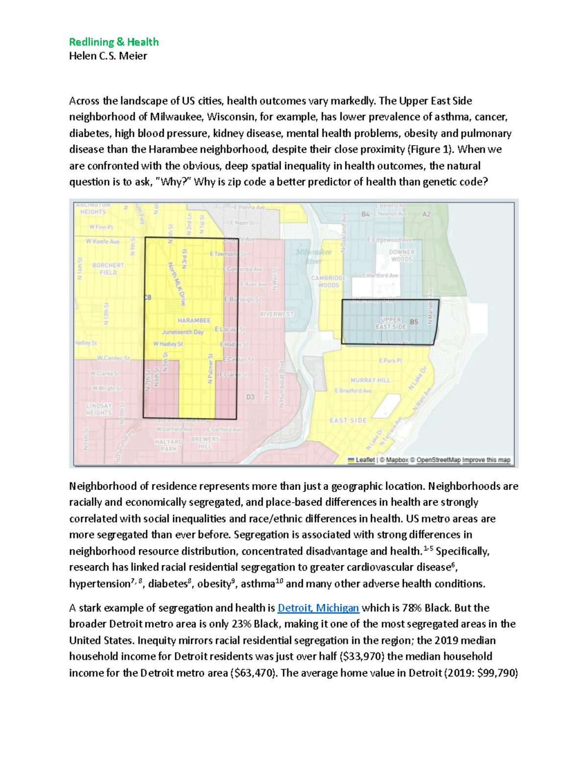 Redlining & Health: Examining Racial Disparities in US Cities - Studocu