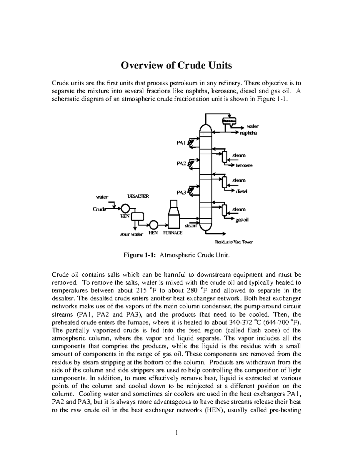 Petroleum Fractionation Overview: Crude Unit Design and Operations ...
