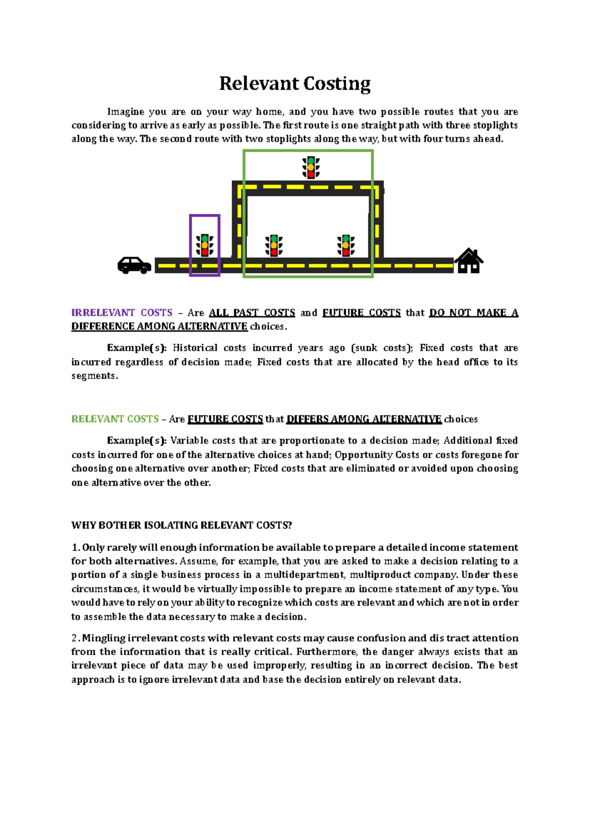 Relevant Costing Analysis for Decision Making in Business - Studocu