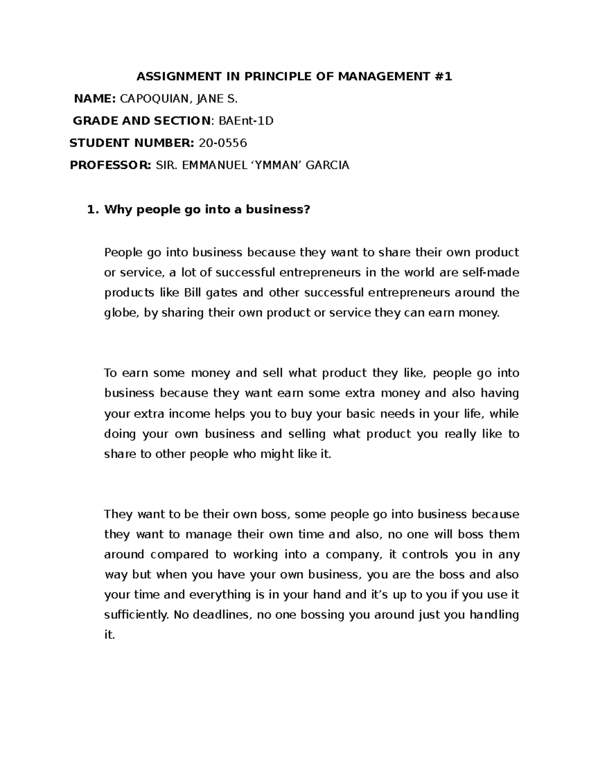 Introduction of Principle Management - ASSIGNMENT IN PRINCIPLE OF ...