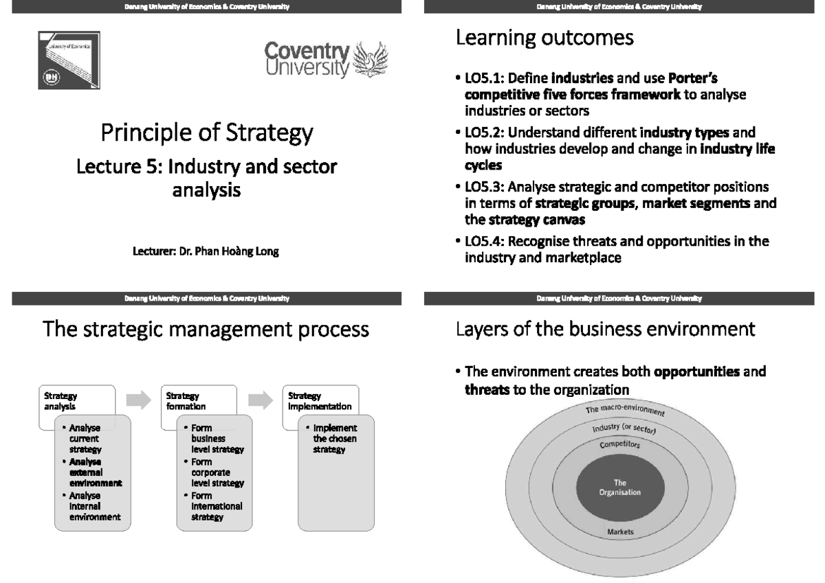 DUE-CU ORVERY 2 Principle of Strategy Lecture 5: Industry & Sector ...