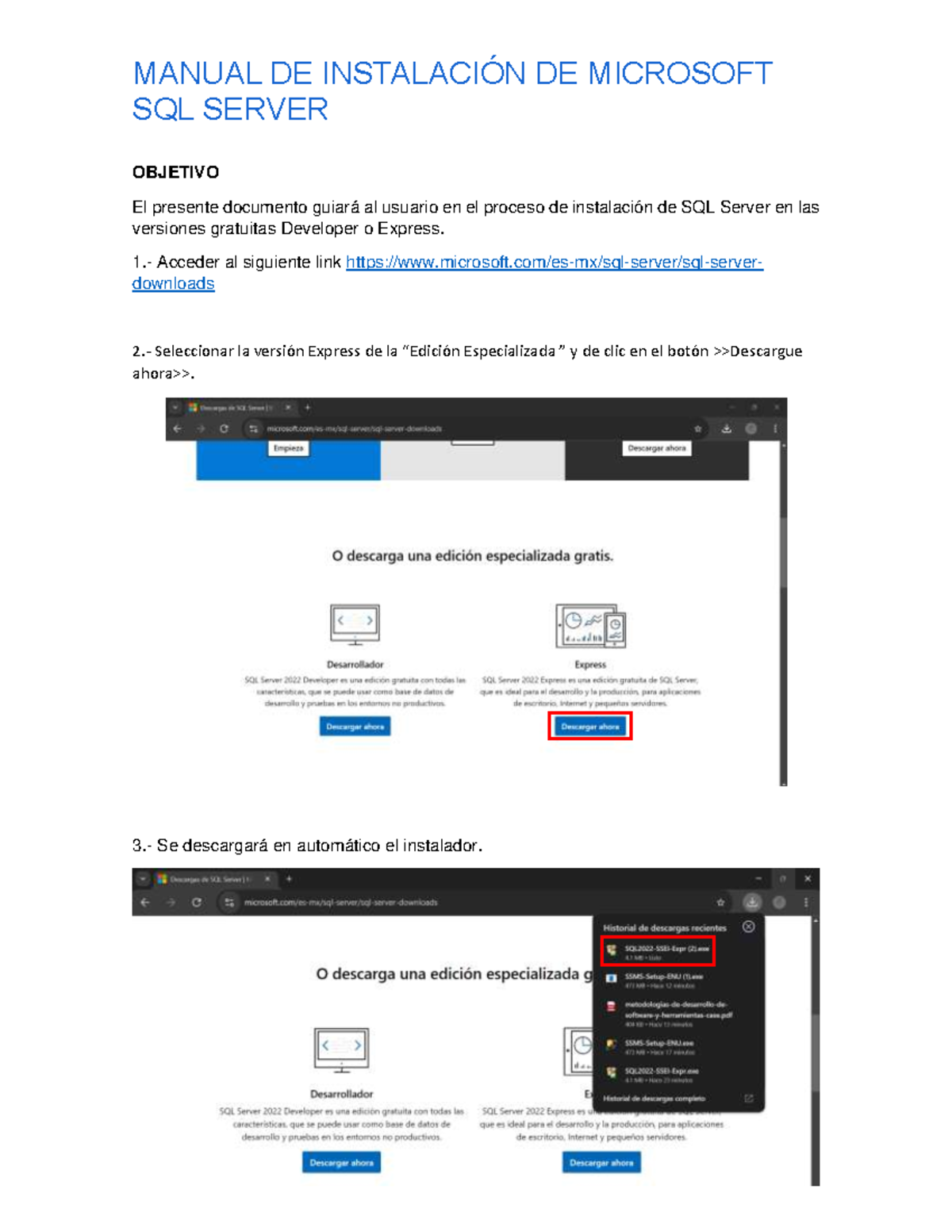 Tarea 3: Guía de Instalación de SQL Server Developer/Express - Studocu