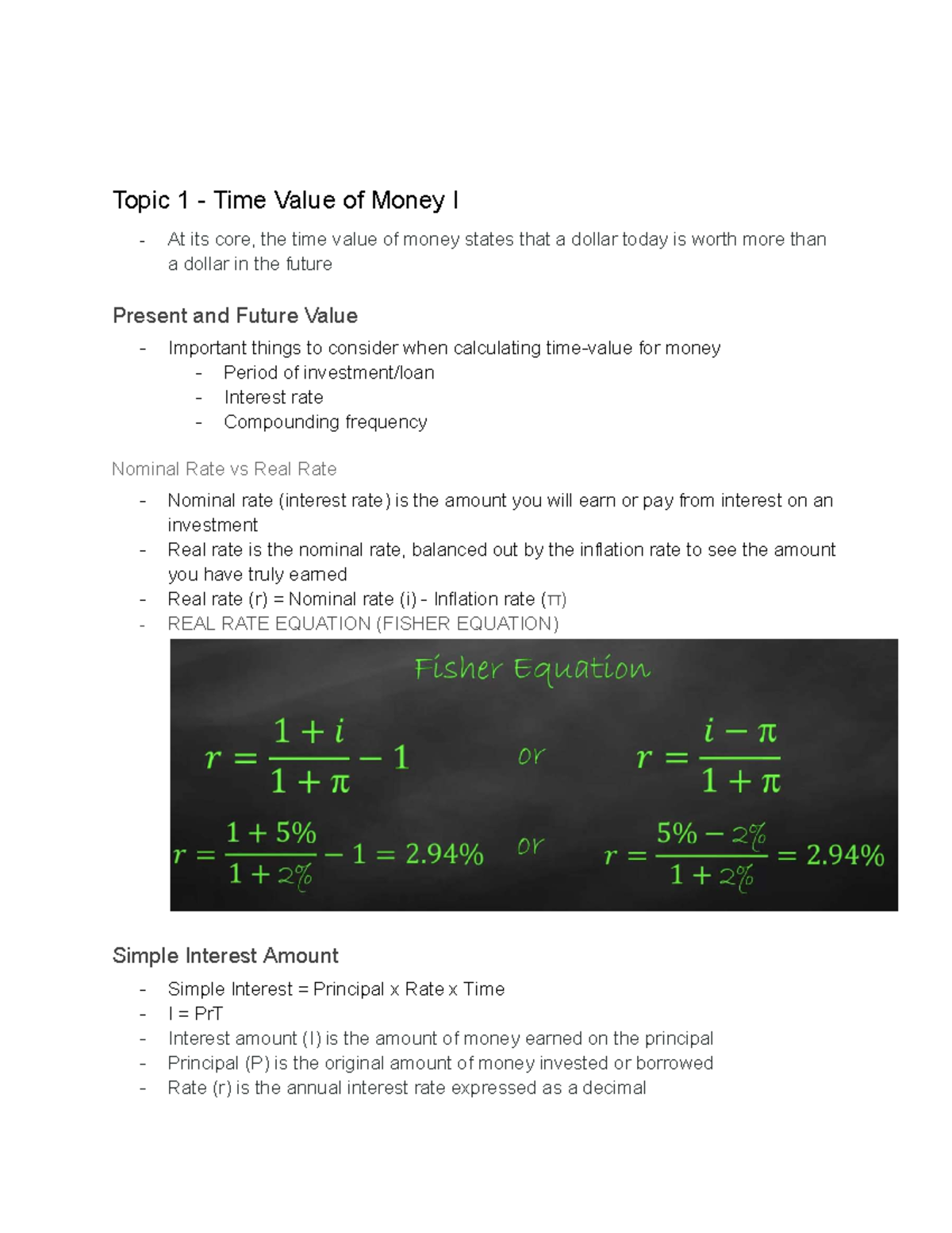 Financial Literacy - Partial Notes on Time Value of Money (TVM ...