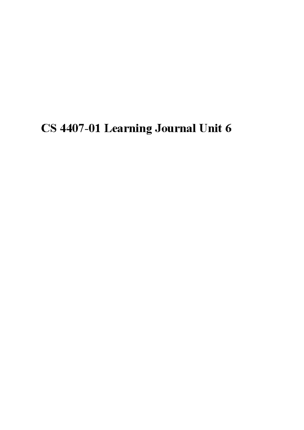 CS 4407-01 Learning Journal: Insights on Artificial Neural Networks ...