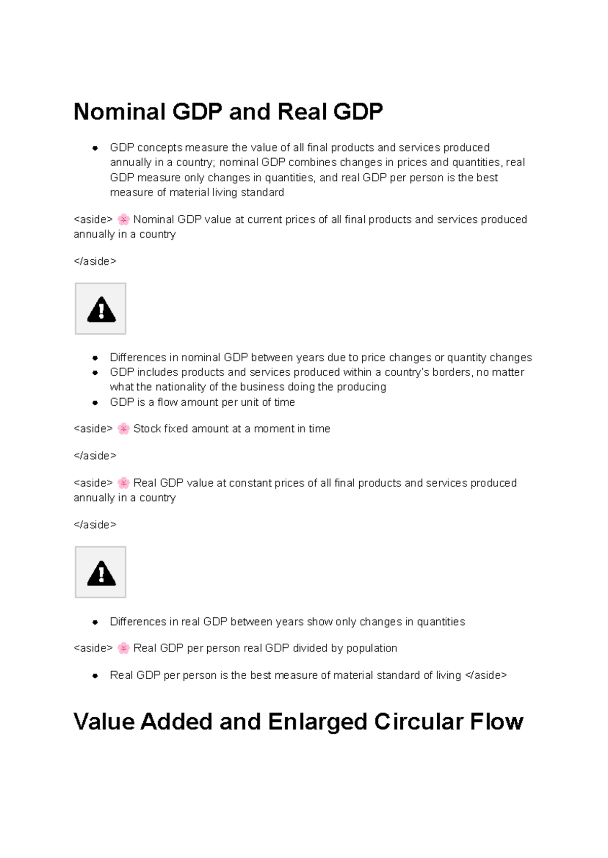 Chapter 6A GDP, Economic Growth, Business Cycles - Nominal GDP and Real ...