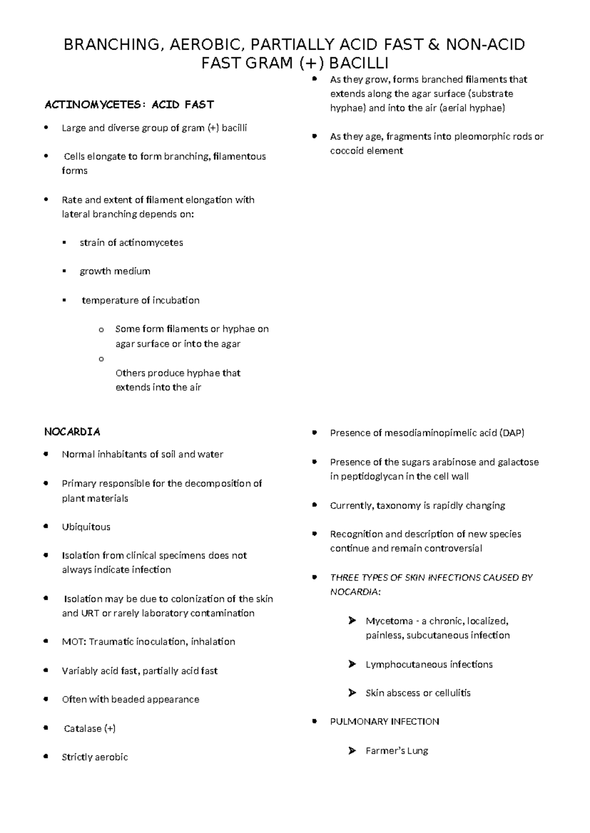 NOCARDIA: Branching, Aerobic, Partially Acid Fast Gram Bacilli Study ...
