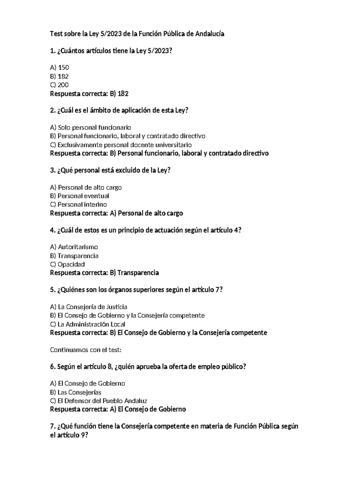 TEMA 11 - LEY 5/2023 DE LA FUNCIÓN PÚBLICA DE ANDALUCÍA - Studocu