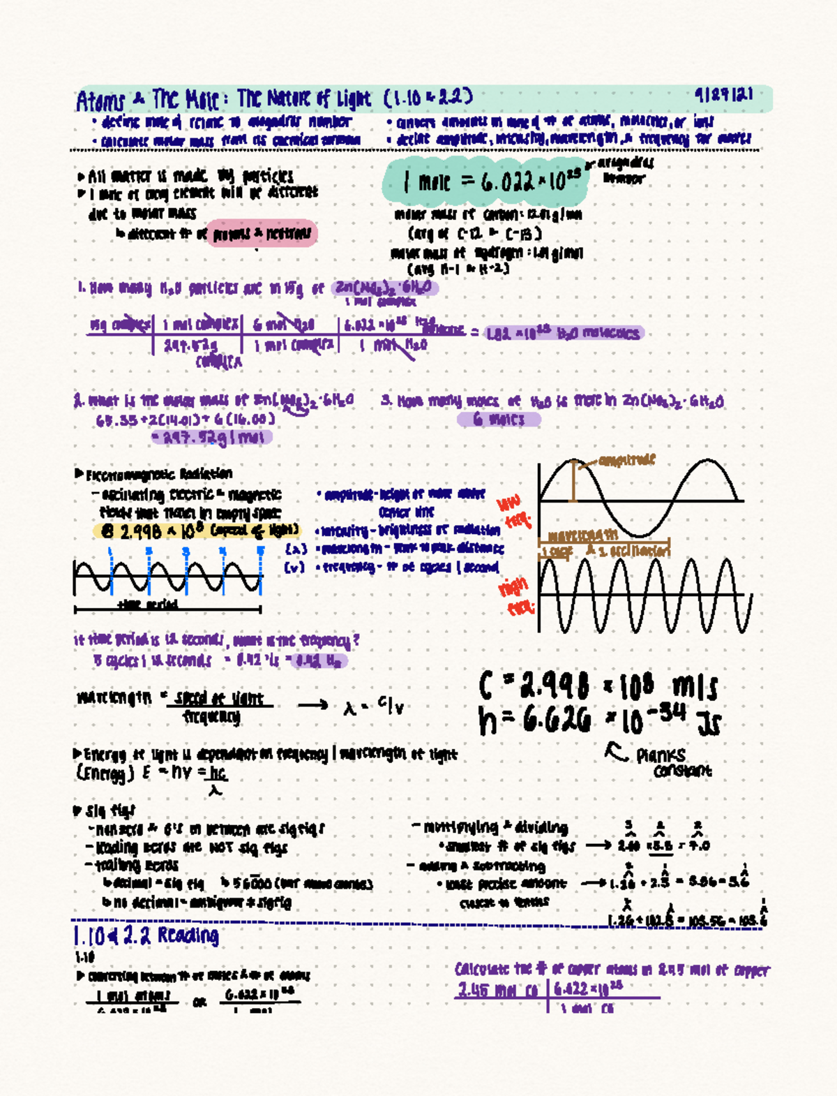 Chem 14A - Week 1 Lecture Notes on Atoms and The Mole - Studocu