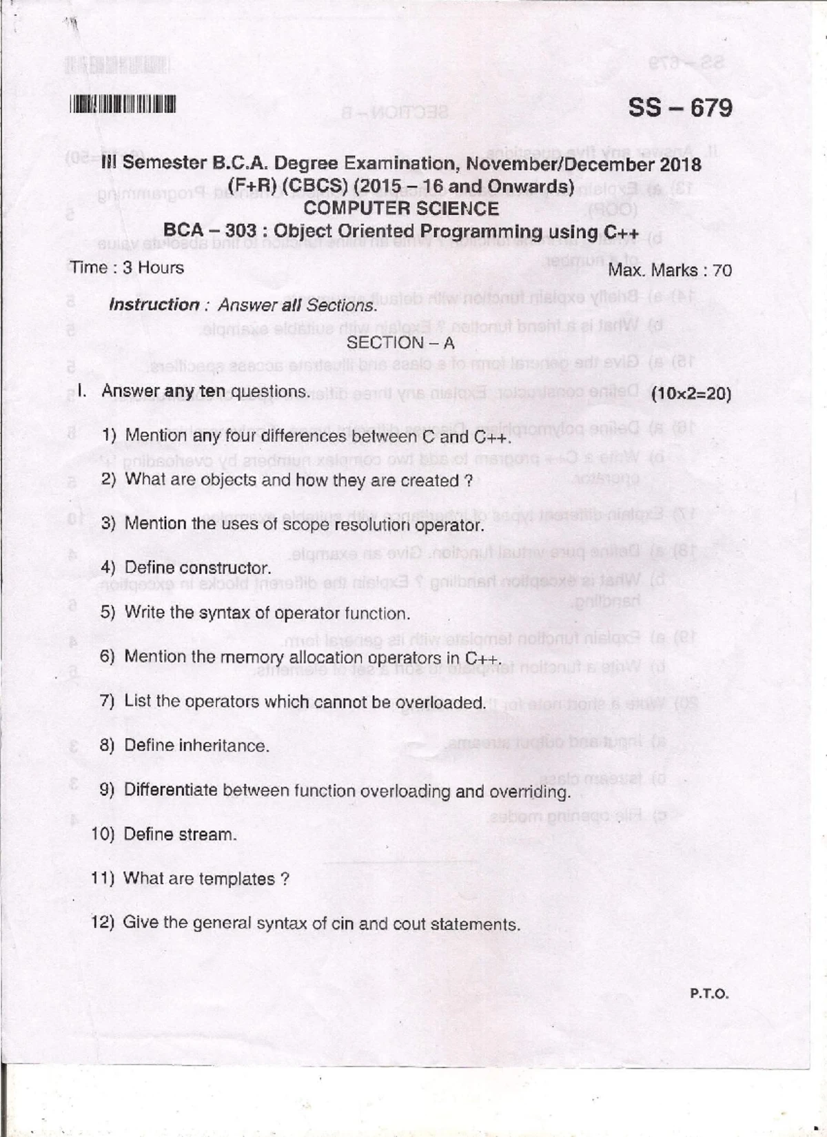 2021 BCA 3RD SEM QUESTION PAPER - Bachelor of computer applications ...