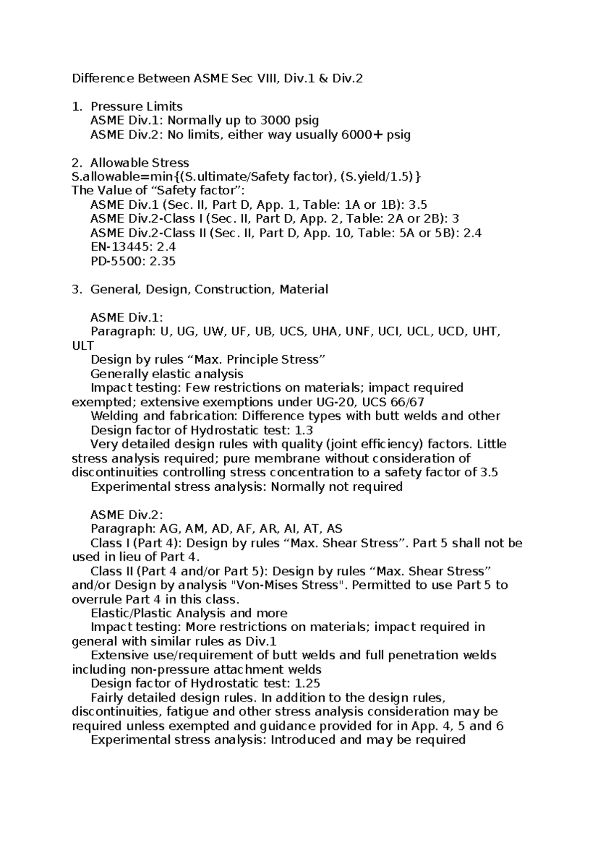 Difference Between ASME Sec VIII Div.1 & Div.2: Key Design Factors ...