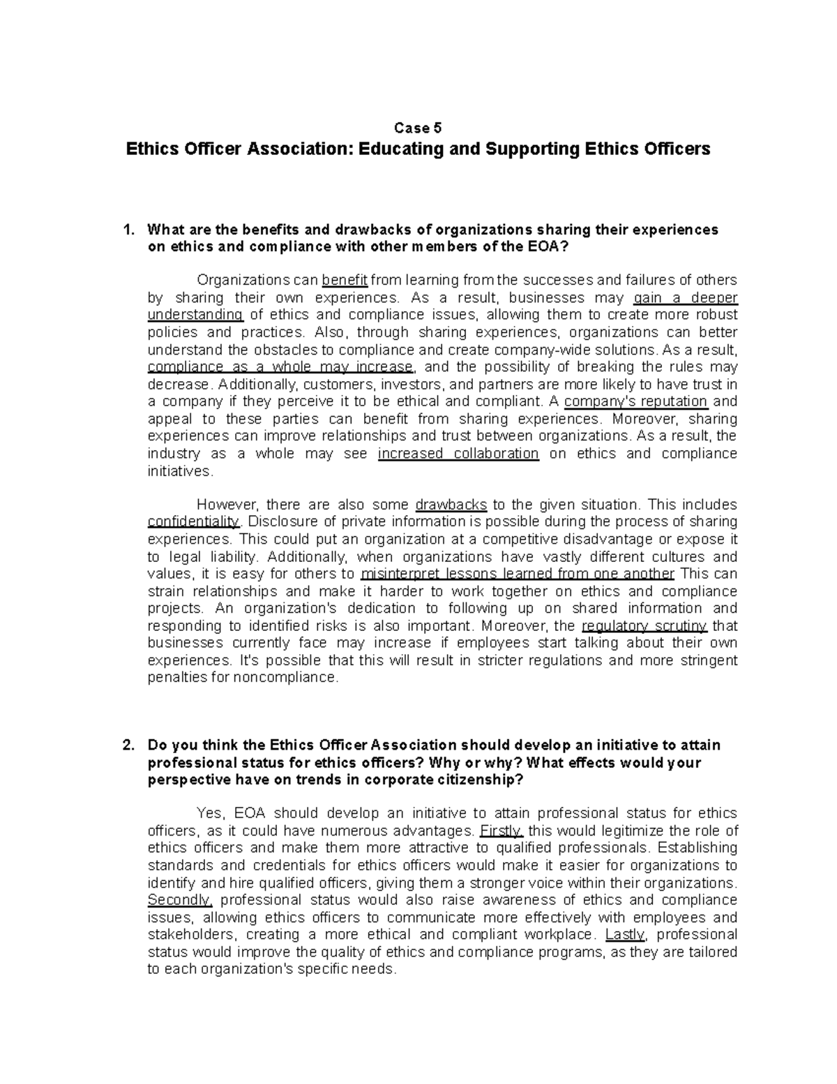 Ethics Officer Association Case Study: Insights on Compliance & Roles ...