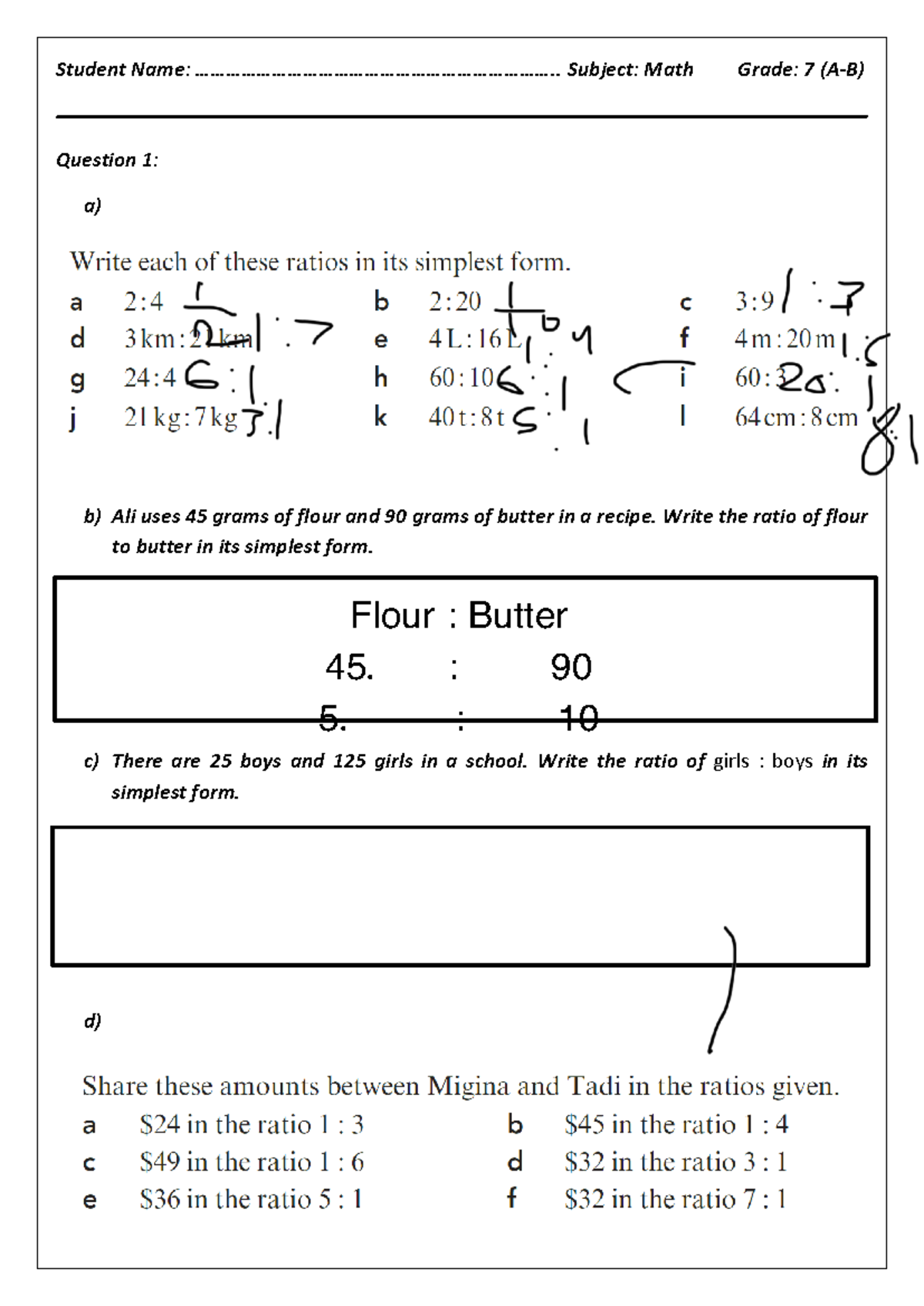 G7 Math Trial Exam - 3rd Term - 2024-2025 - Studocu
