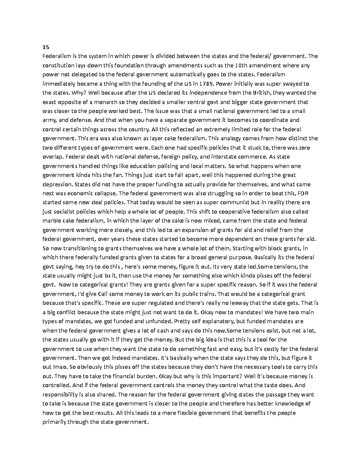 Federalism and Electoral College: Key Concepts in US Governance (15, 17 ...