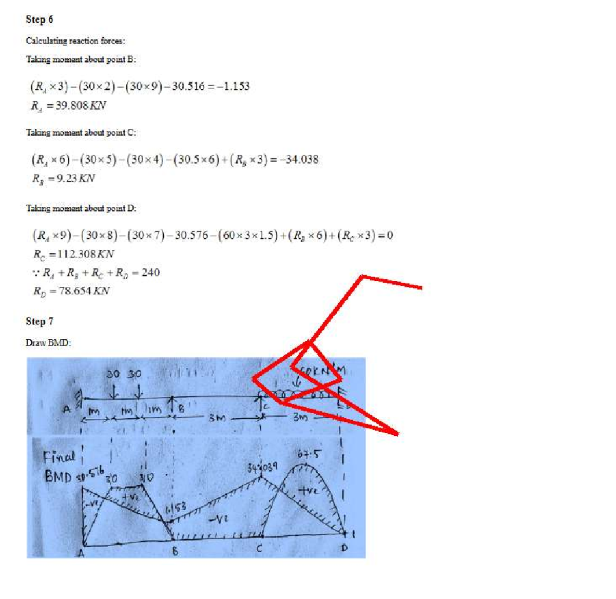 Step 6 & 7: Calculating Reaction Forces & BMD Analysis - Studocu