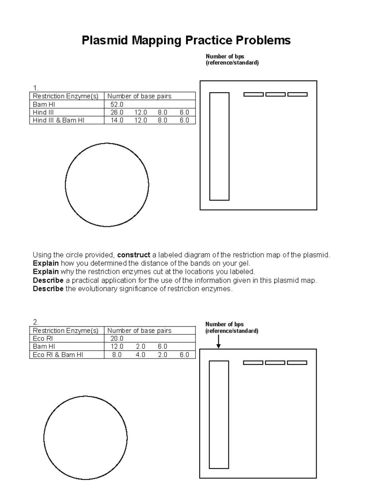 Plasmid Mapping Practice Problems - BIOL 1314 Assignment Guide - Studocu
