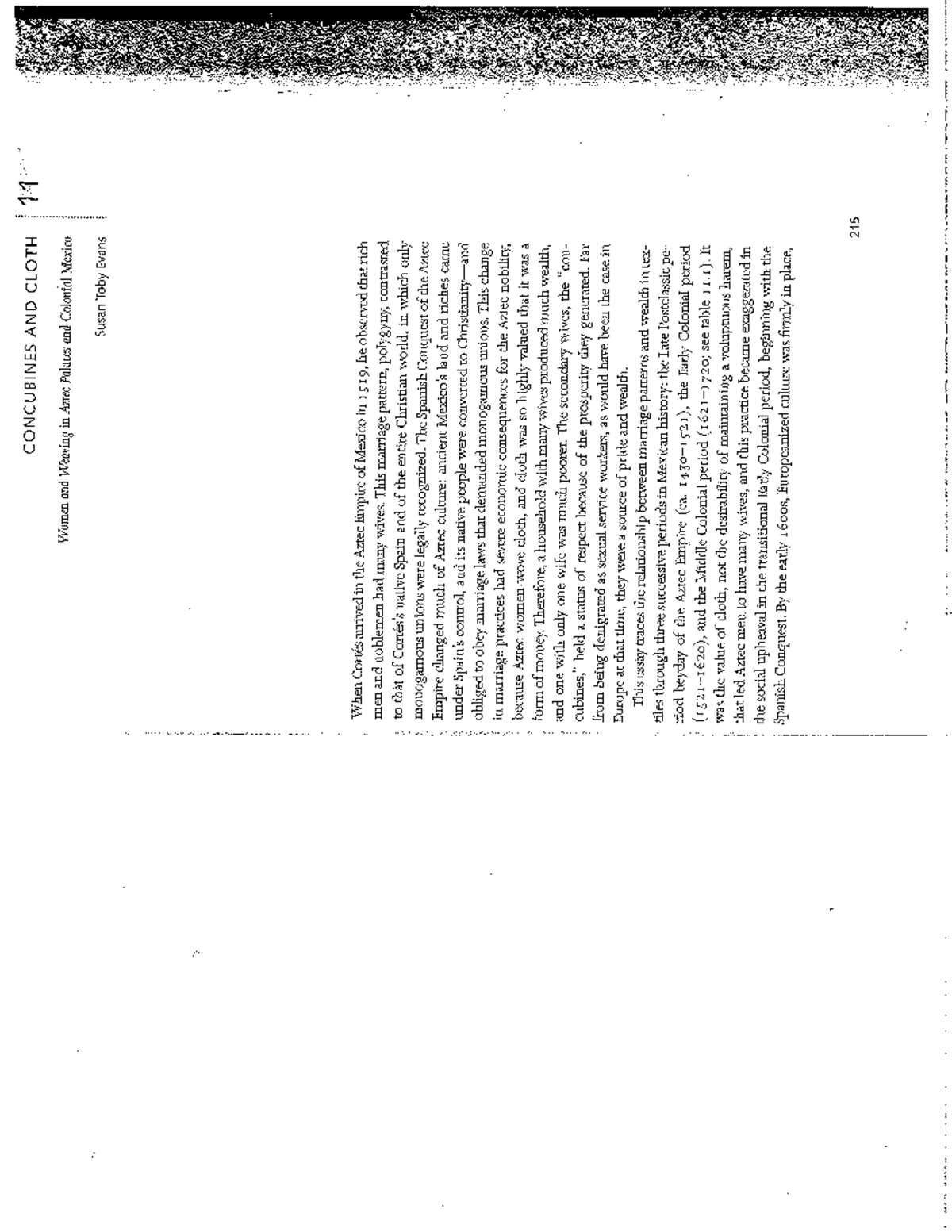 Women and Weaving: Aztec Concubinage and Colonial Change (APUSH) - Studocu