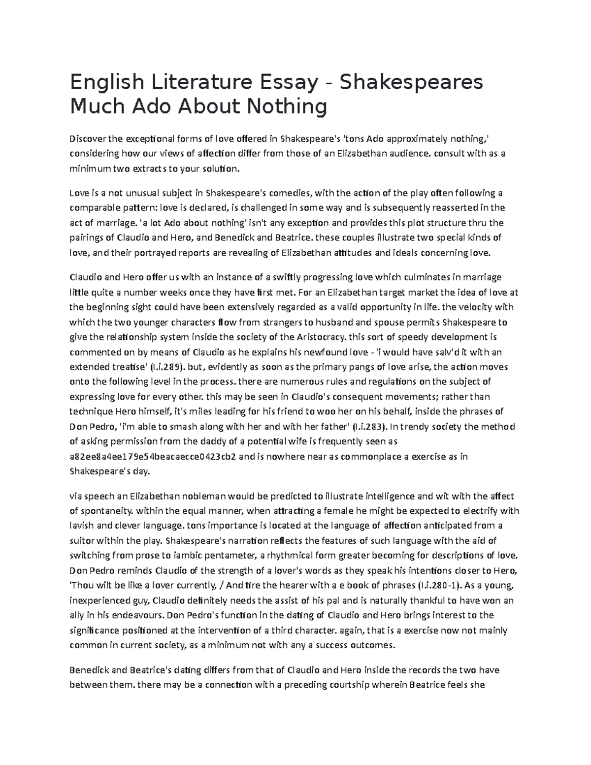 Much Ado About Nothing Extracts