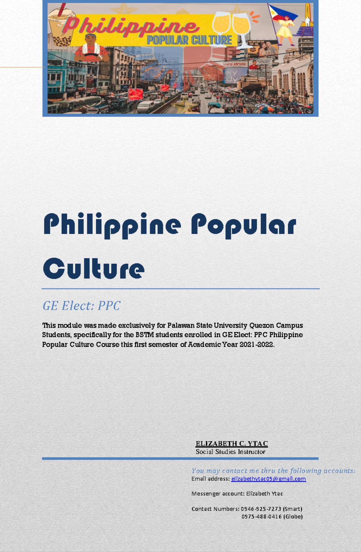 Philippine Popular Culture Overview and Characteristics (BSTM) - Studocu